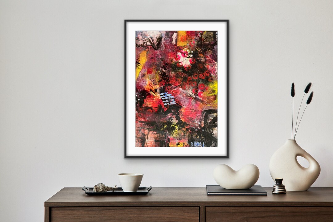 Abstract Painting on 15 X 21 Inch Paper, "nightclub" or Nightclub ...
