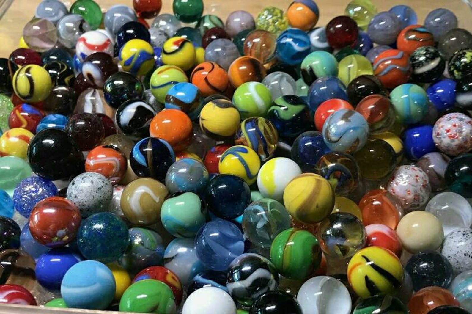 45 Marbles Fancy Mix Lots of Beautiful Colors Swirls and - Etsy