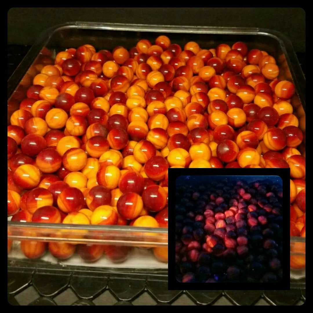 6 Marble King 9/16 in Orange & Red Marbles Free Domestic Ship. Marble ...