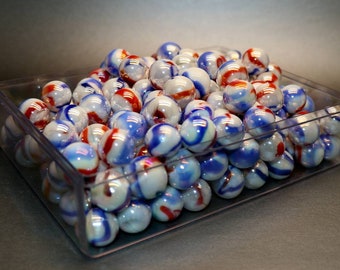 Red White and Blue Marbles - Etsy