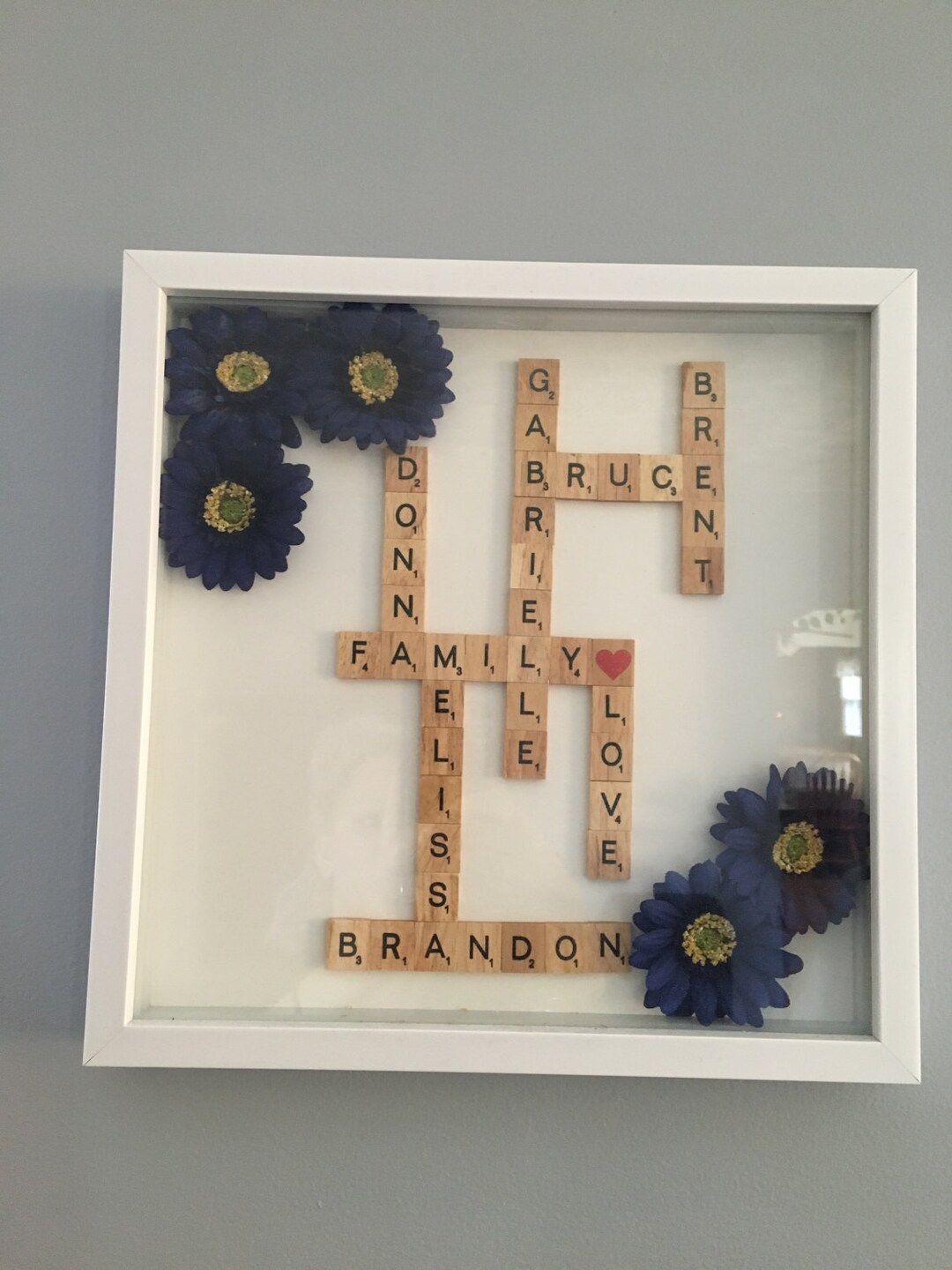 Scrabble Board Family Shadow Box - Etsy