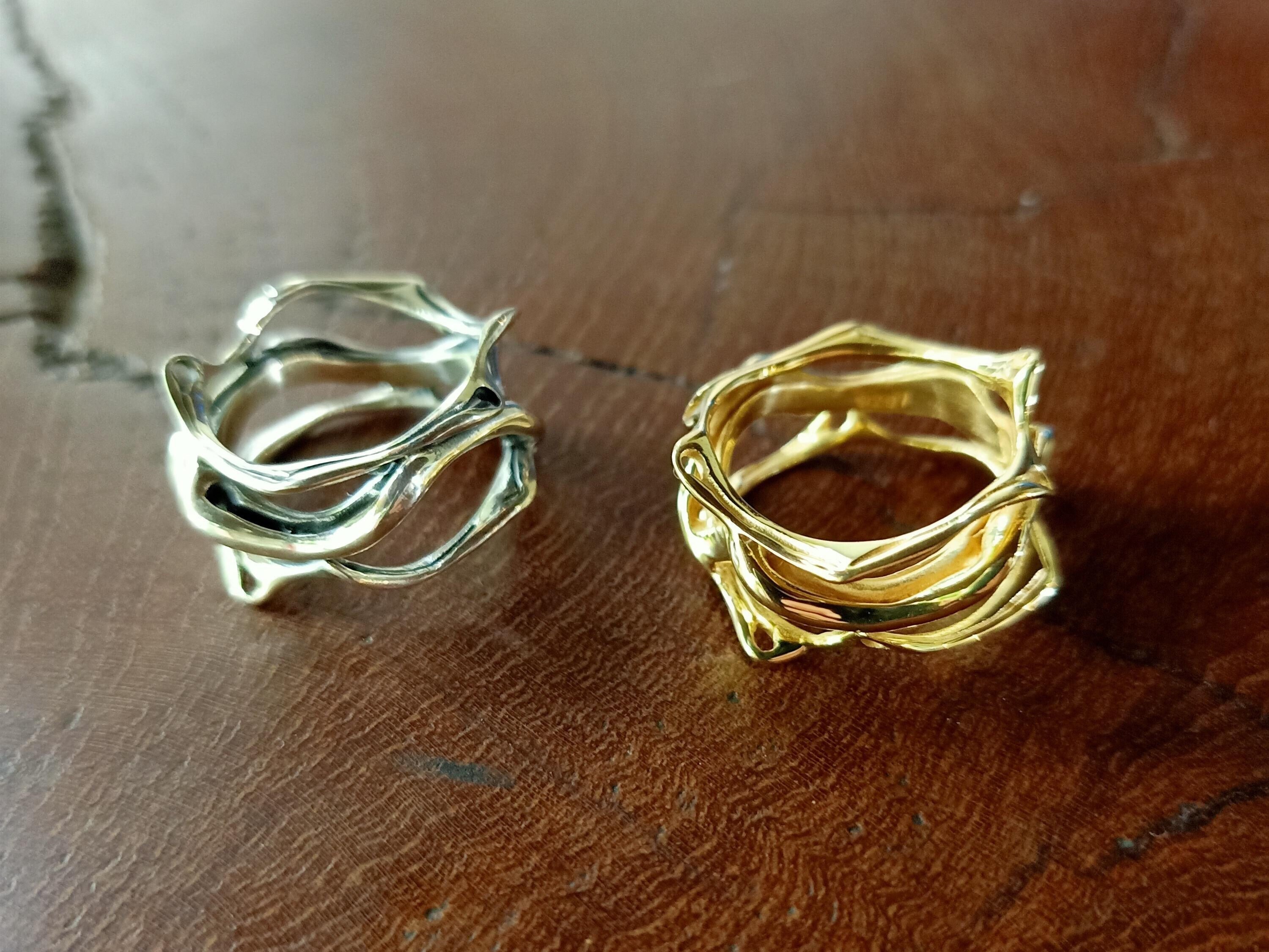 Bamboo Twisty Rings, Organic Ring, Fun Ring, Unique, Nature-inspired ...