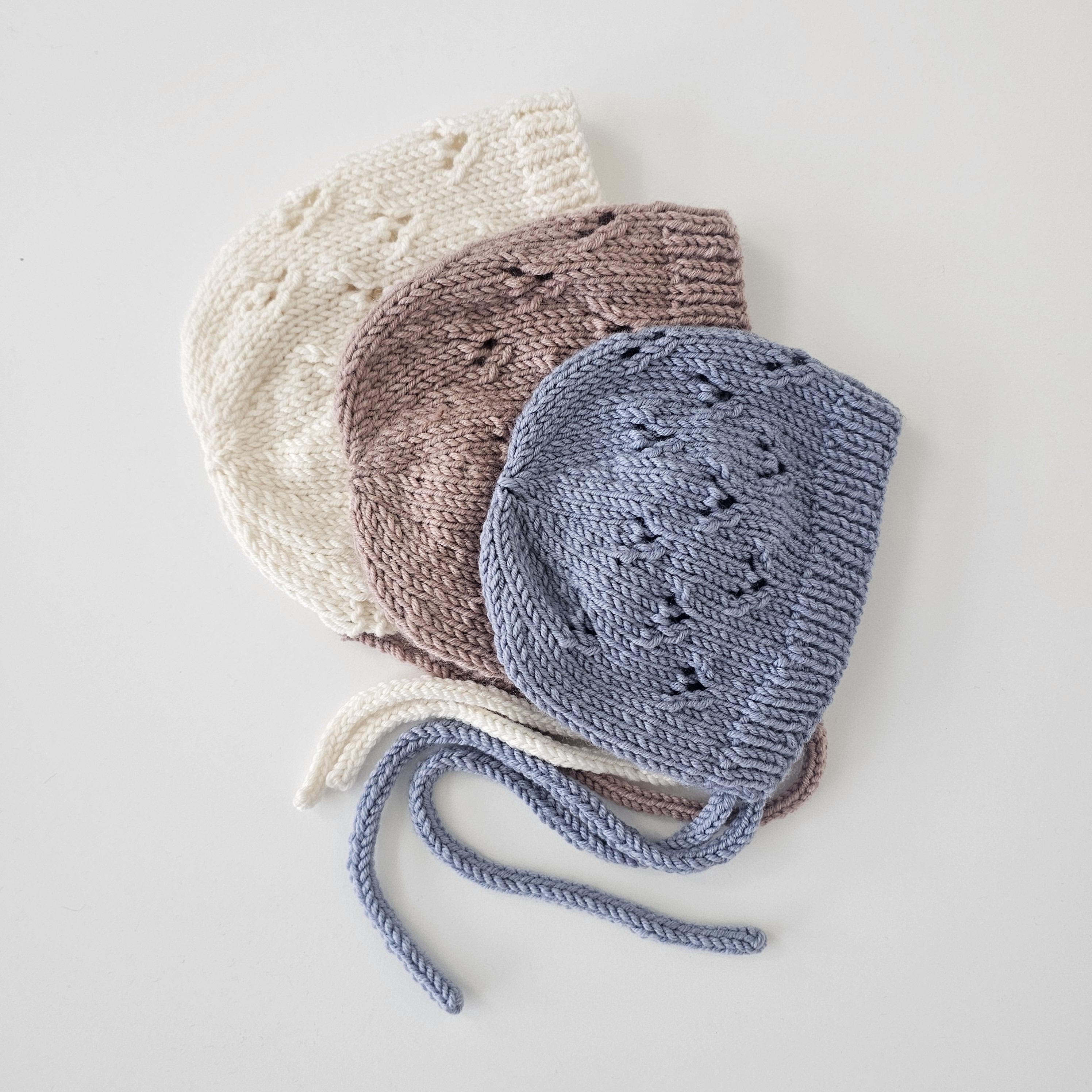 Hand Knit Baby Bonnet | Merino Wool Bonnet | Lace Knit Bonnet - Etsy