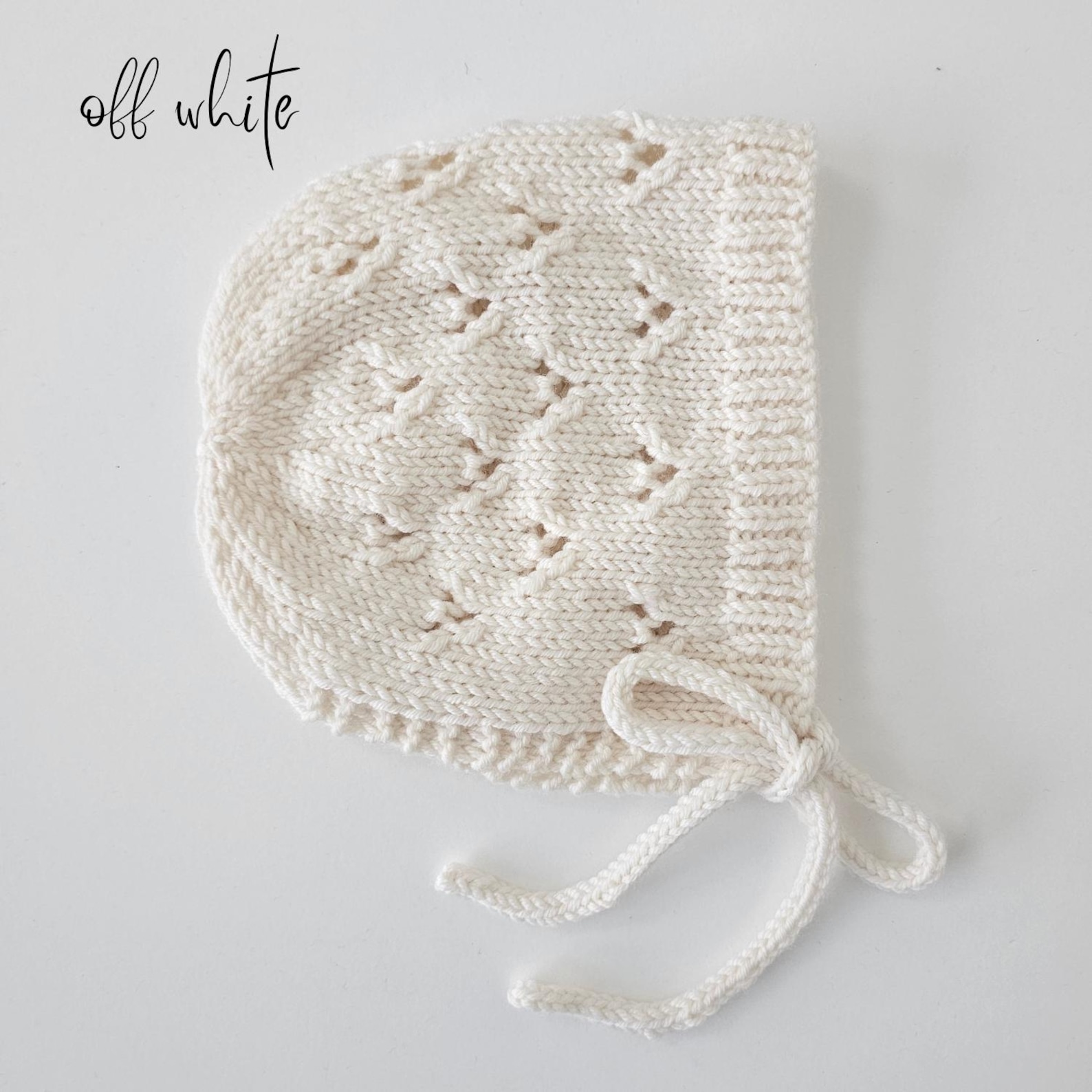 Hand Knit Baby Bonnet | Merino Wool Bonnet | Lace Knit Bonnet - Etsy