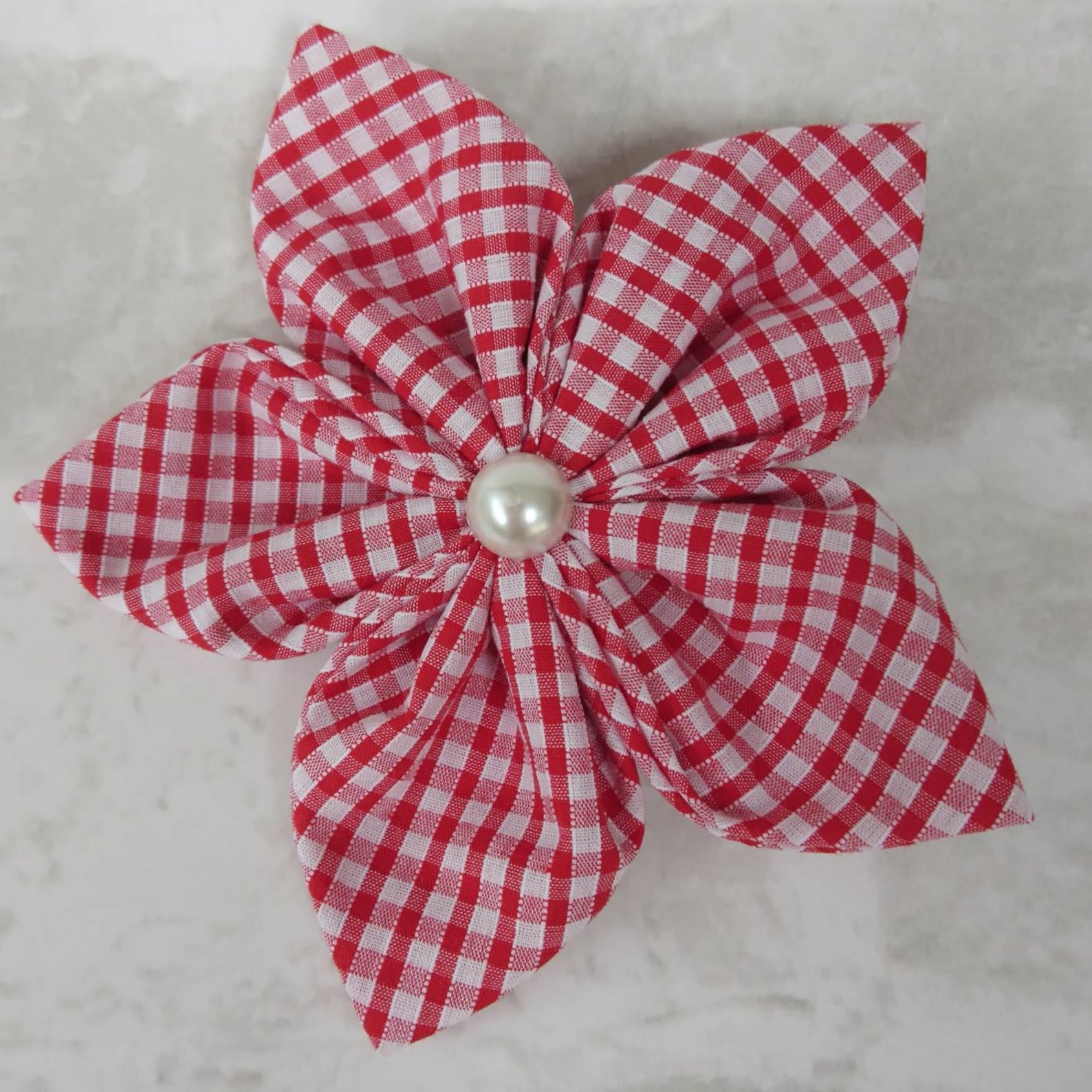 Large Red Gingham Hair Flower School Hair Clip Gingham Hair - Etsy