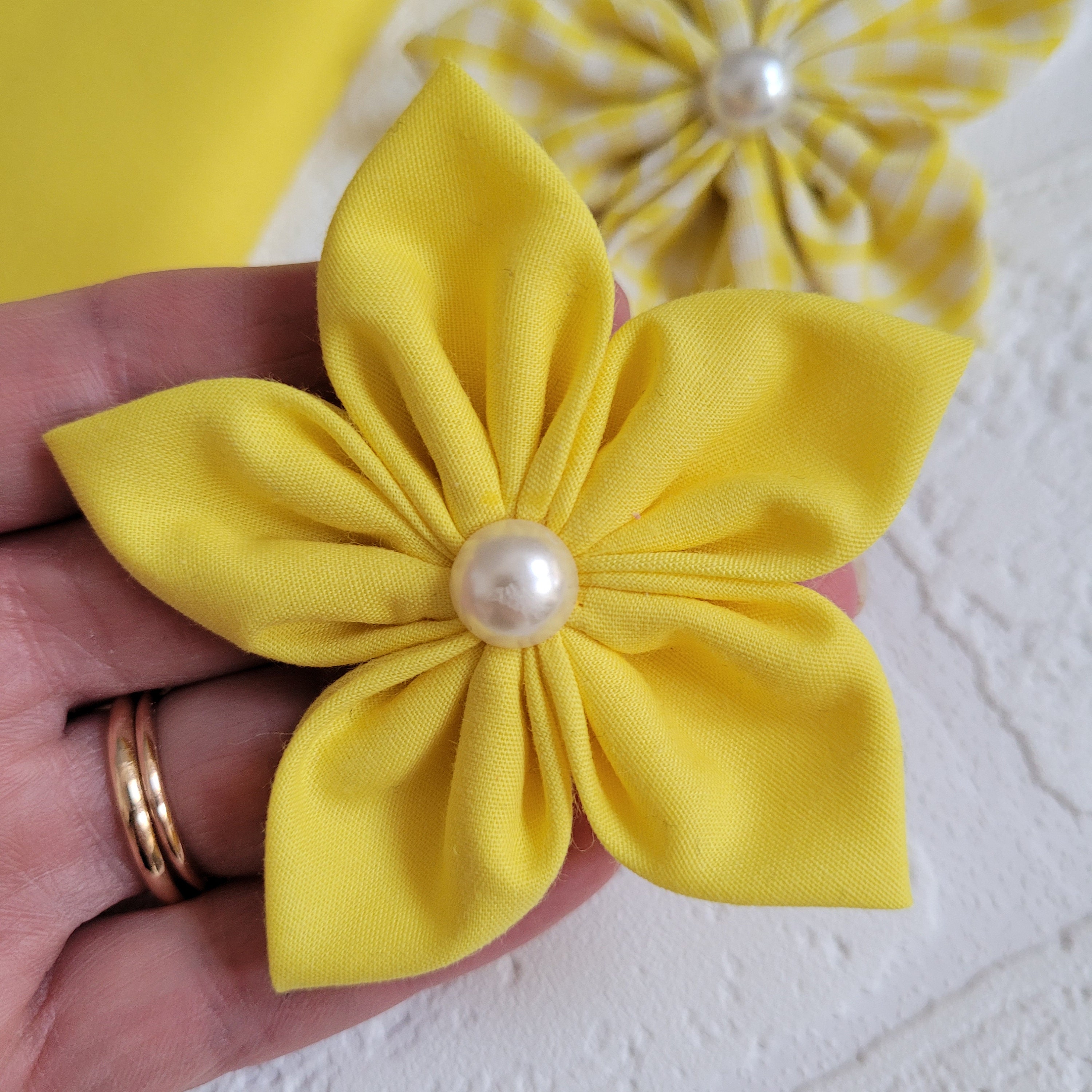 Yellow Hair Flower, Bright Yellow School Hair Bobble, Brownies Hair ...