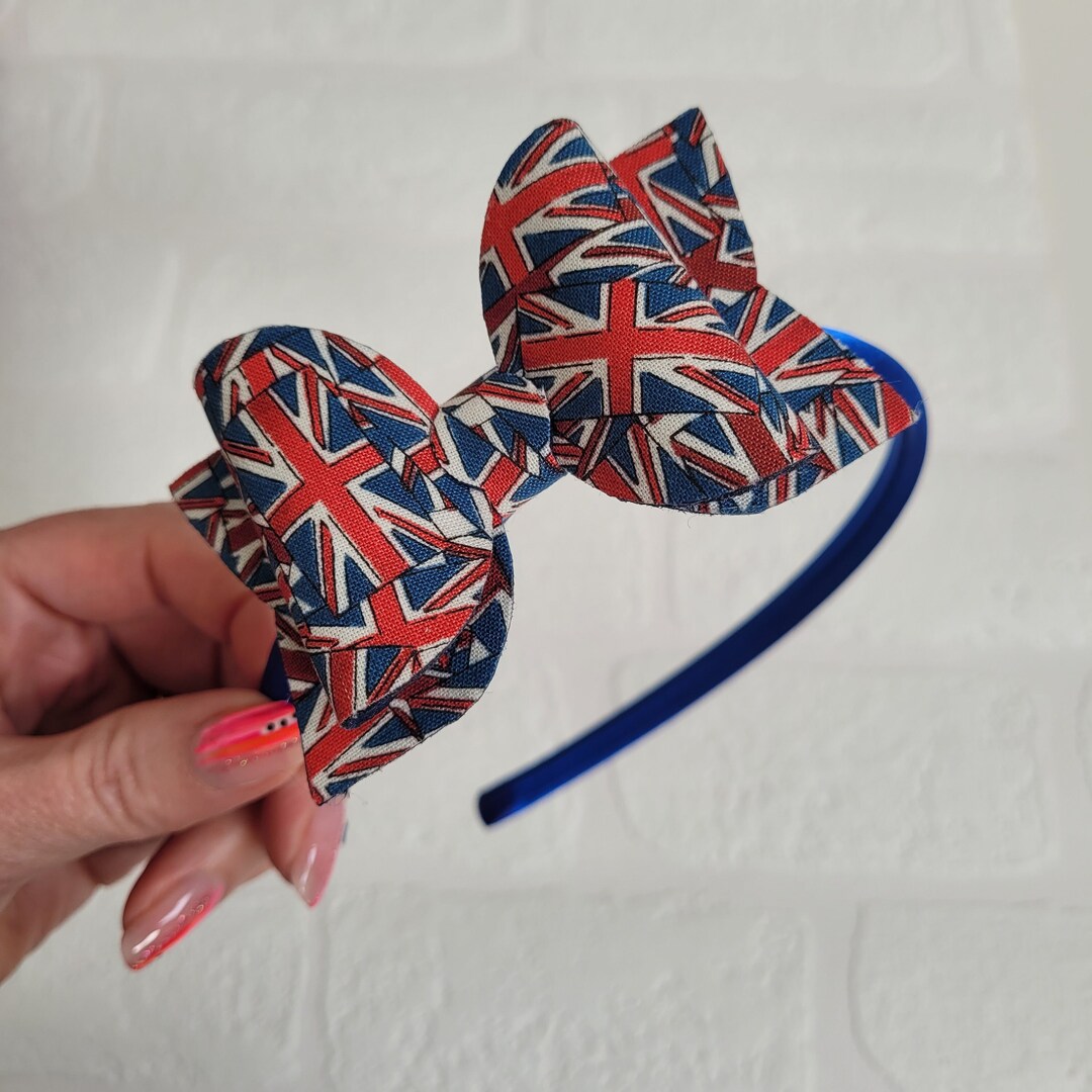 Union Jack Bow Headband: Handmade Hair Accessory - Etsy UK