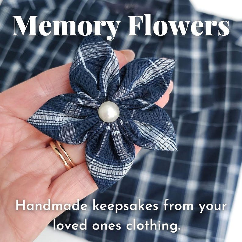 Memory Flower - Handmade Keepsake - Made Using Loved Ones Clothing - Etsy