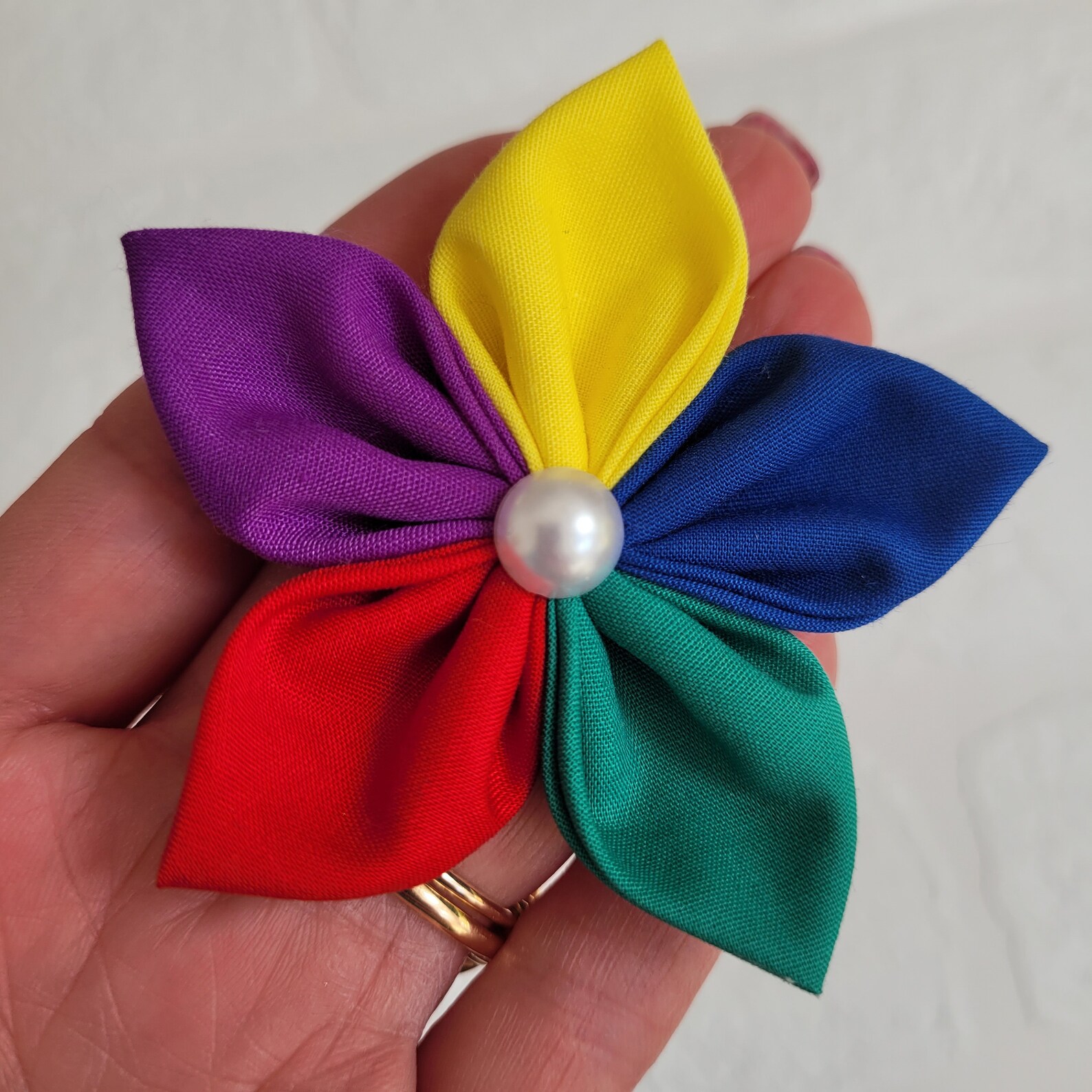 Rainbow Flower Bow Rainbow Hair Bobble Multi Colour Hair - Etsy