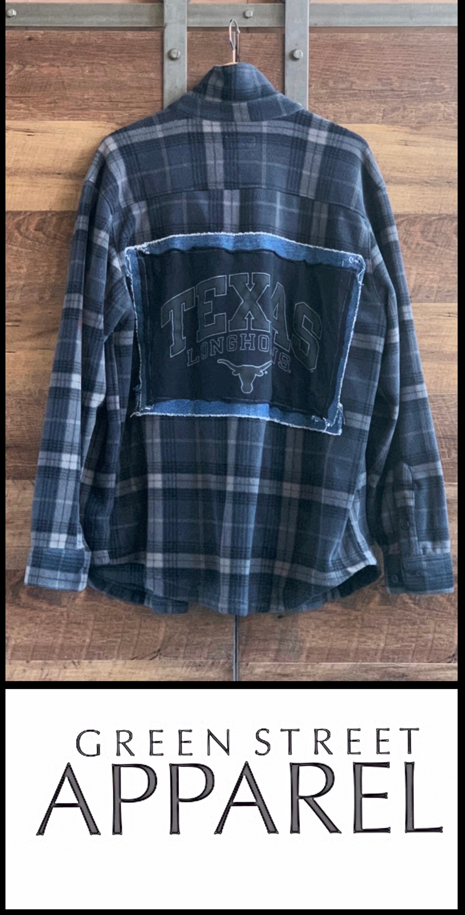 XL Texas Longhorns Polar Fleece Button up Shirt Upcycled Women Upcycled ...