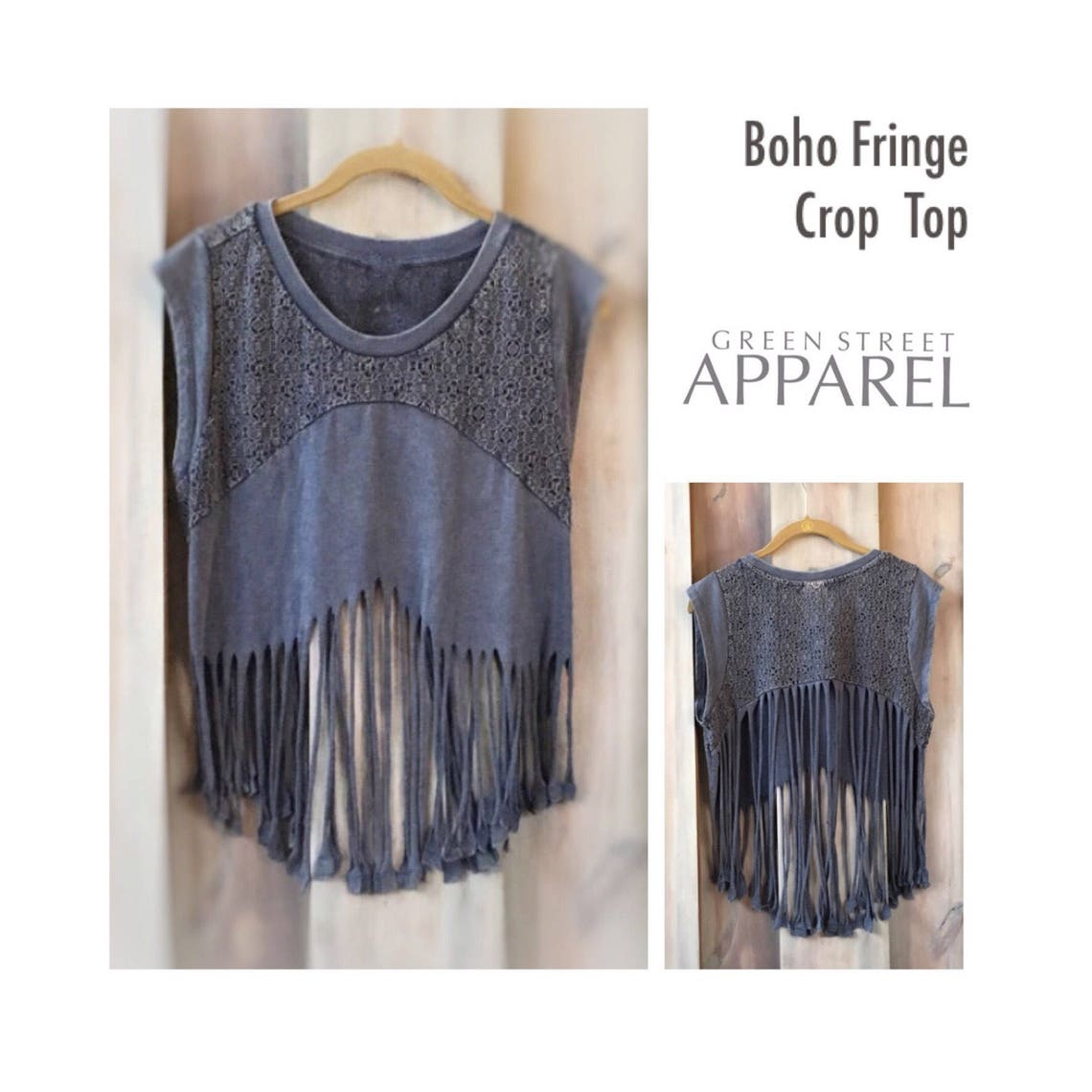 Funky Festival Top, Fringe Crop Top, Blue Crop Top, Boho Crop Top ...