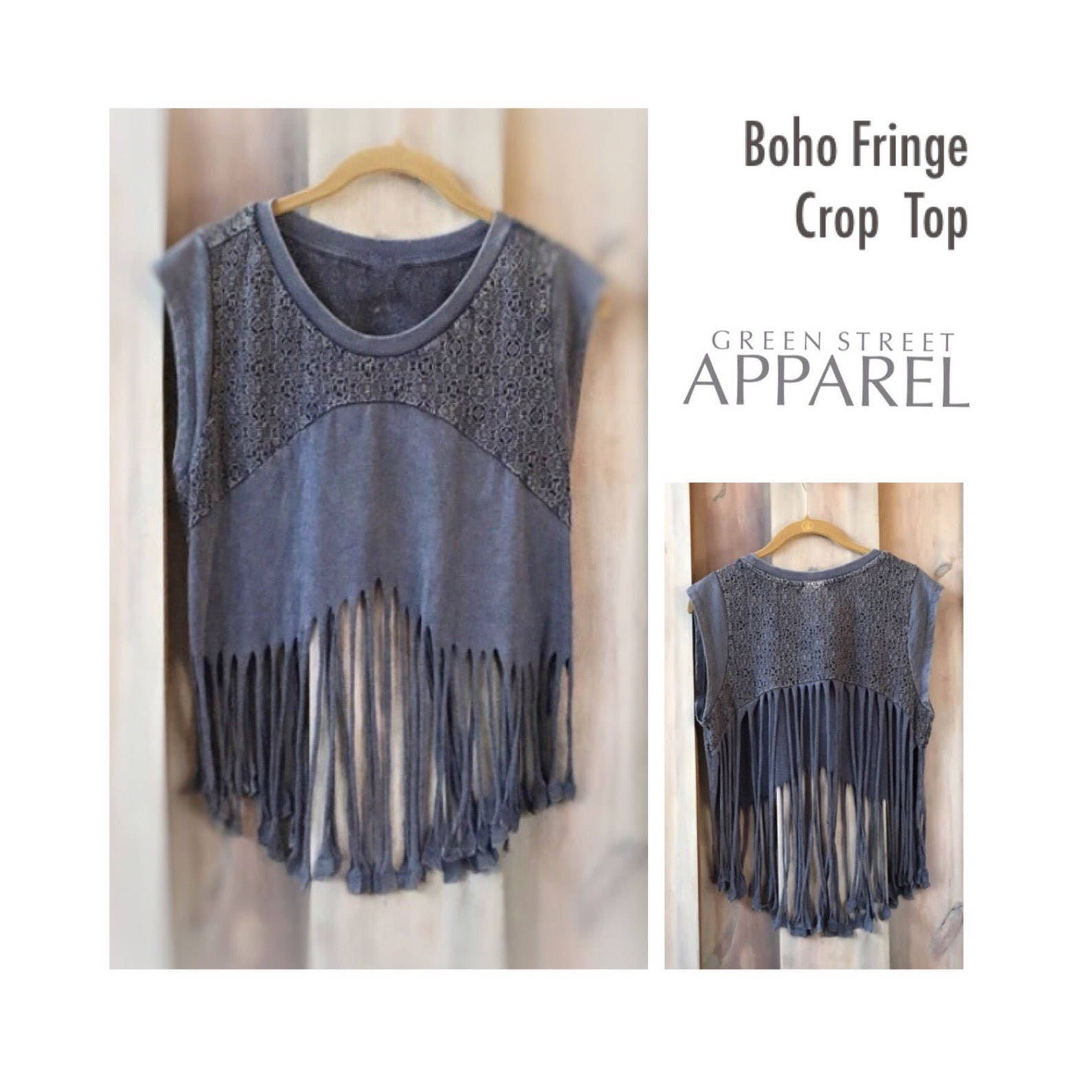Funky Festival Top, Fringe Crop Top, Blue Crop Top, Boho Crop Top ...