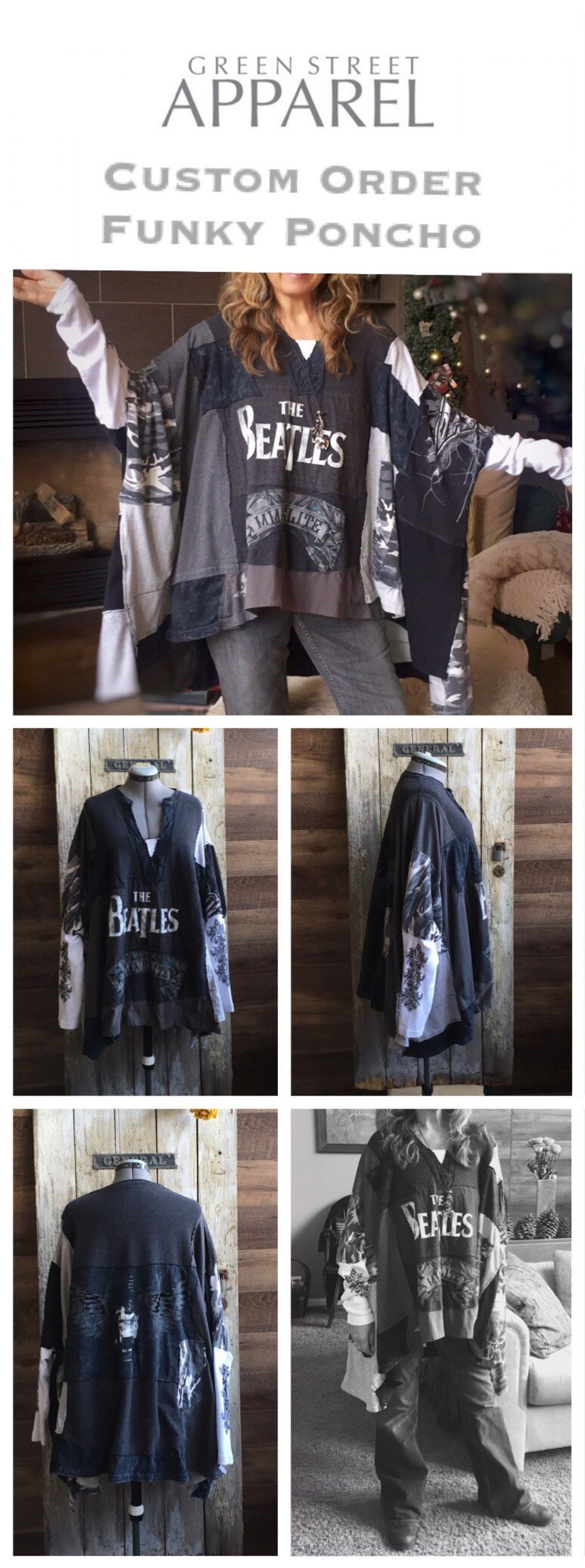 Custom Poncho From YOUR Tribute or Travel T-shirts| Funky Poncho | T ...
