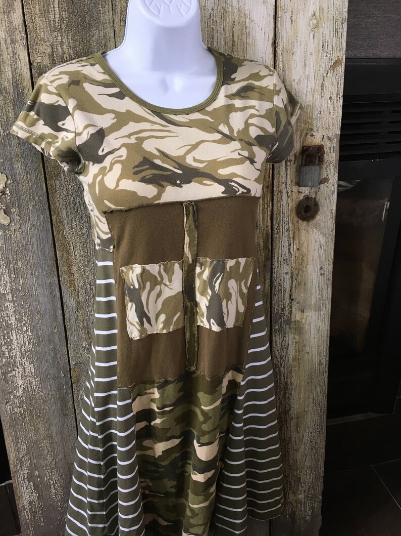 Army Dress, Camouflage Dress, T-shirt Dress, Women's Upcycled Clothing ...