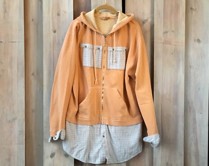 RESERVED: Funky Hoodie Sweatshirt Comfy Refashioned - Etsy