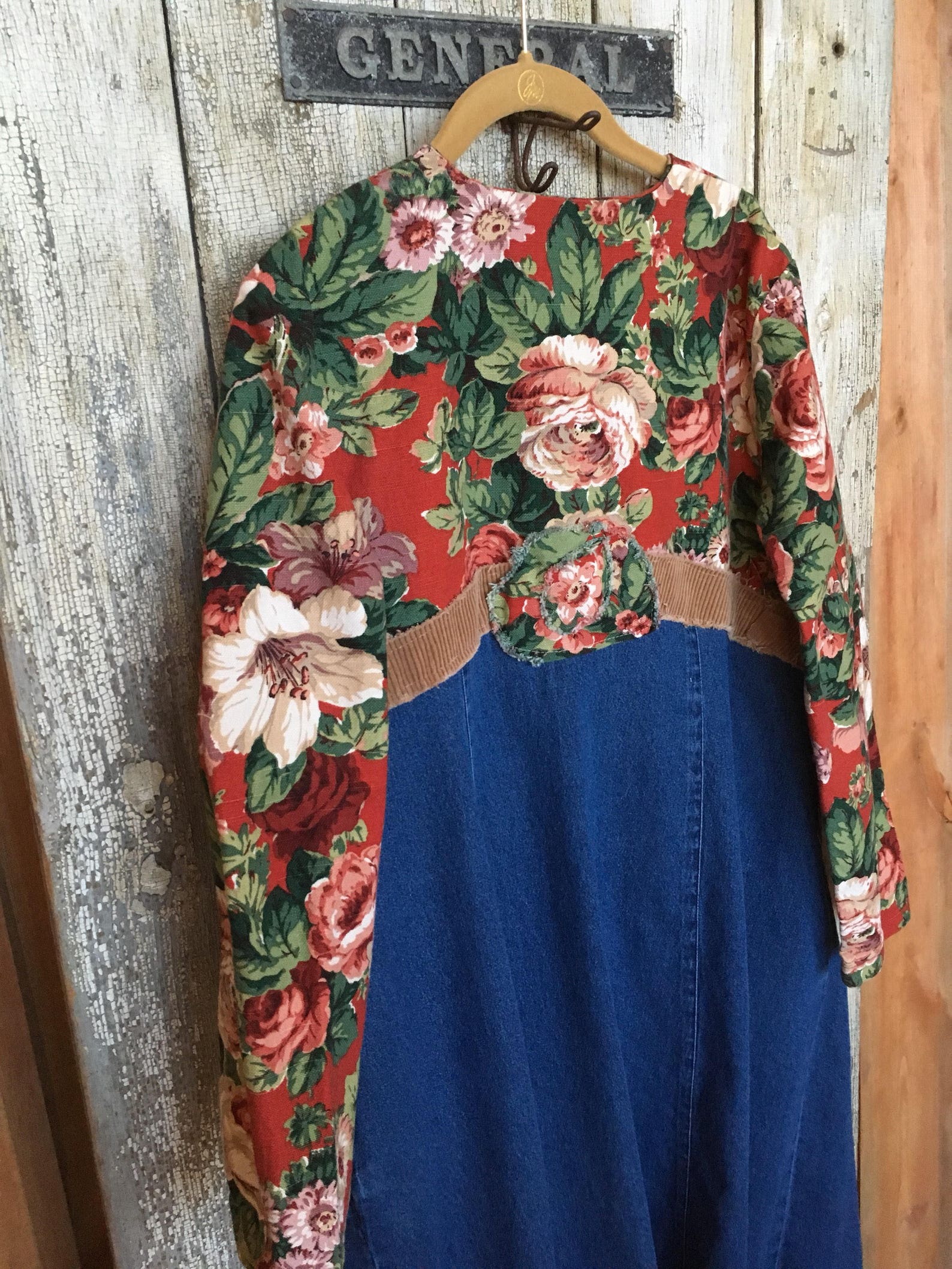 Boho Duster shabby Chic Denim Dusterboho Chicbohemianfloral Long Boho ...