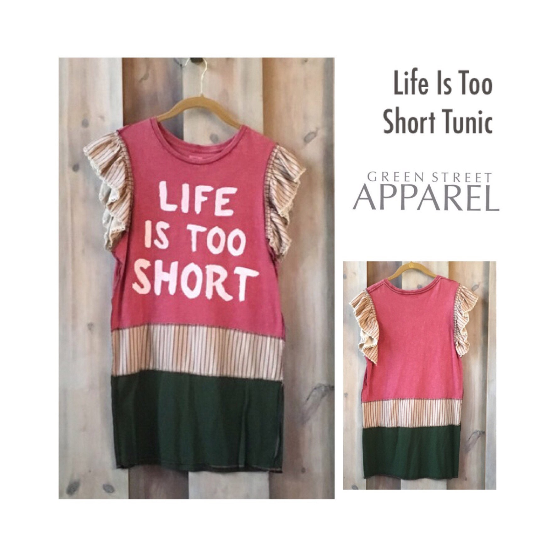 Life is Too Short Tunic , Upcycled Clothing , Funky Fun , Artsy ...