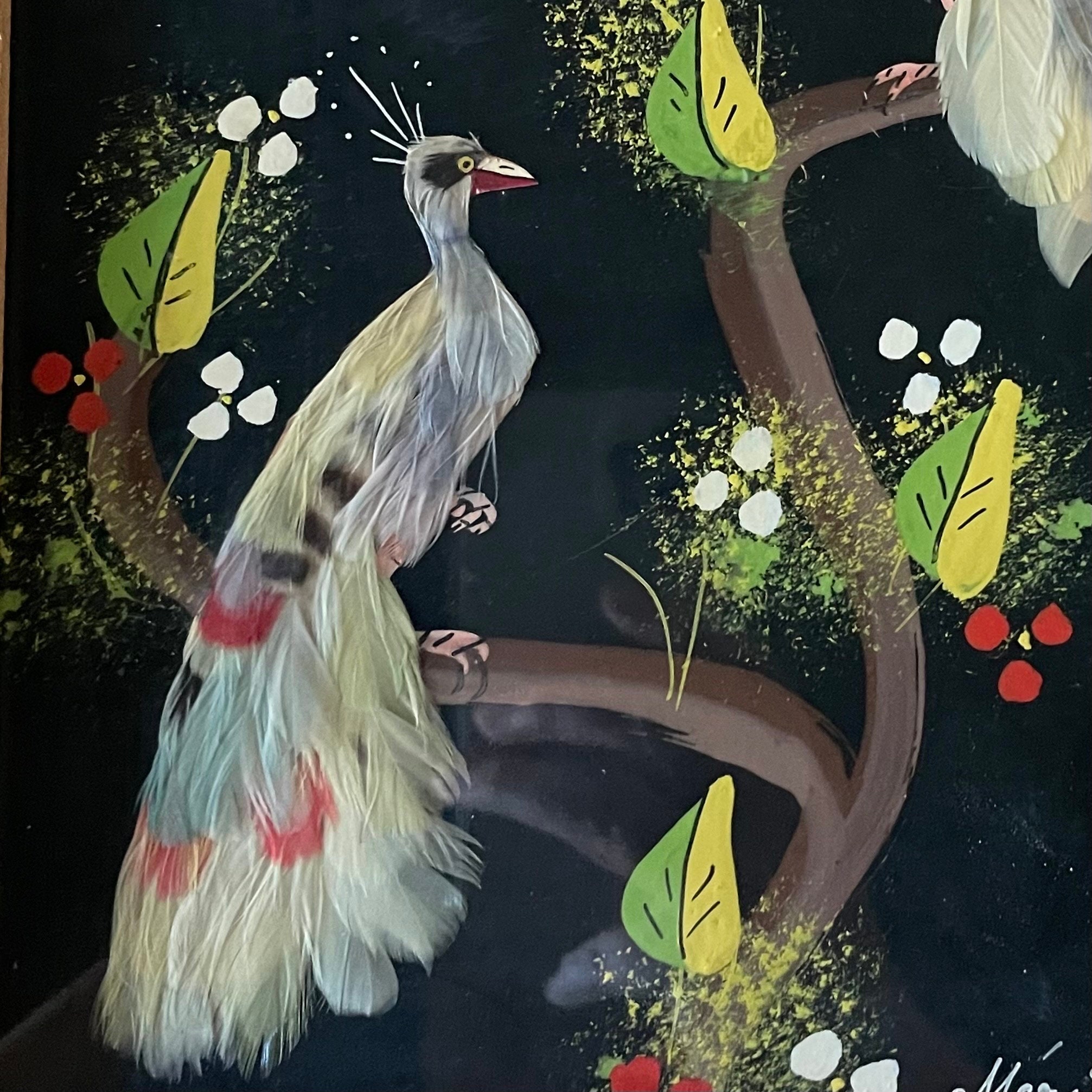 Mexican Feather-work, Mexican Feather Art Painting, Mexican Folk Art - Etsy