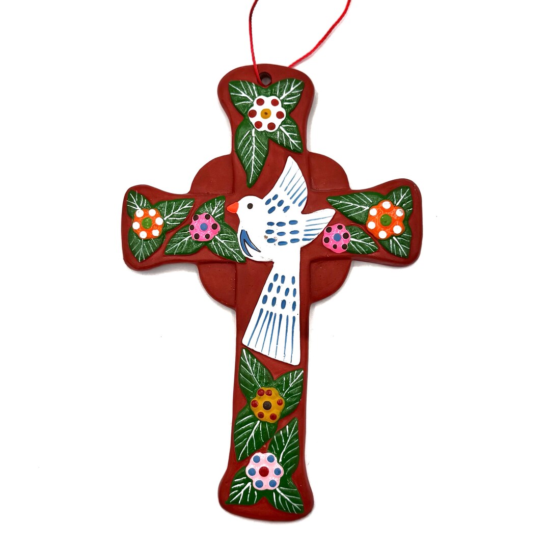 Vintage Mexican Clay Cross, Mexican Ceramic Cross - Etsy