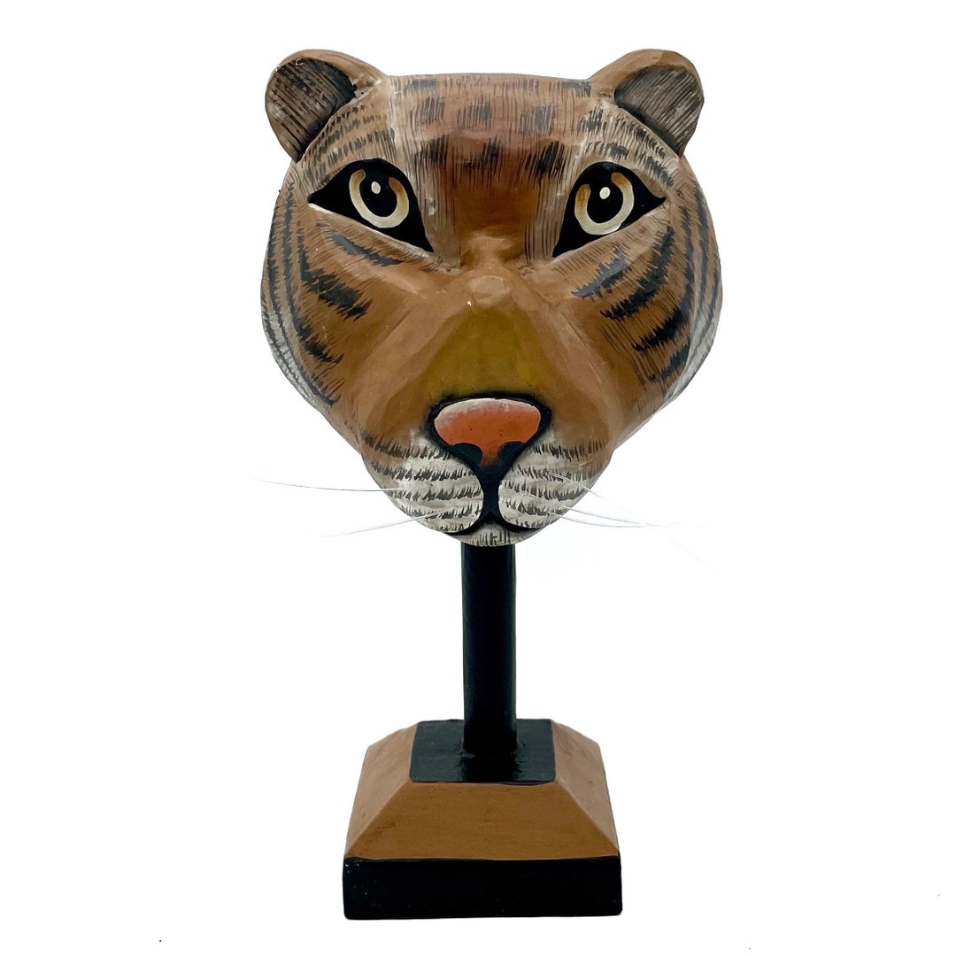 Mexican Wood Tiger Head, Mexican Folk Art, Mexican Leopard Head - Etsy
