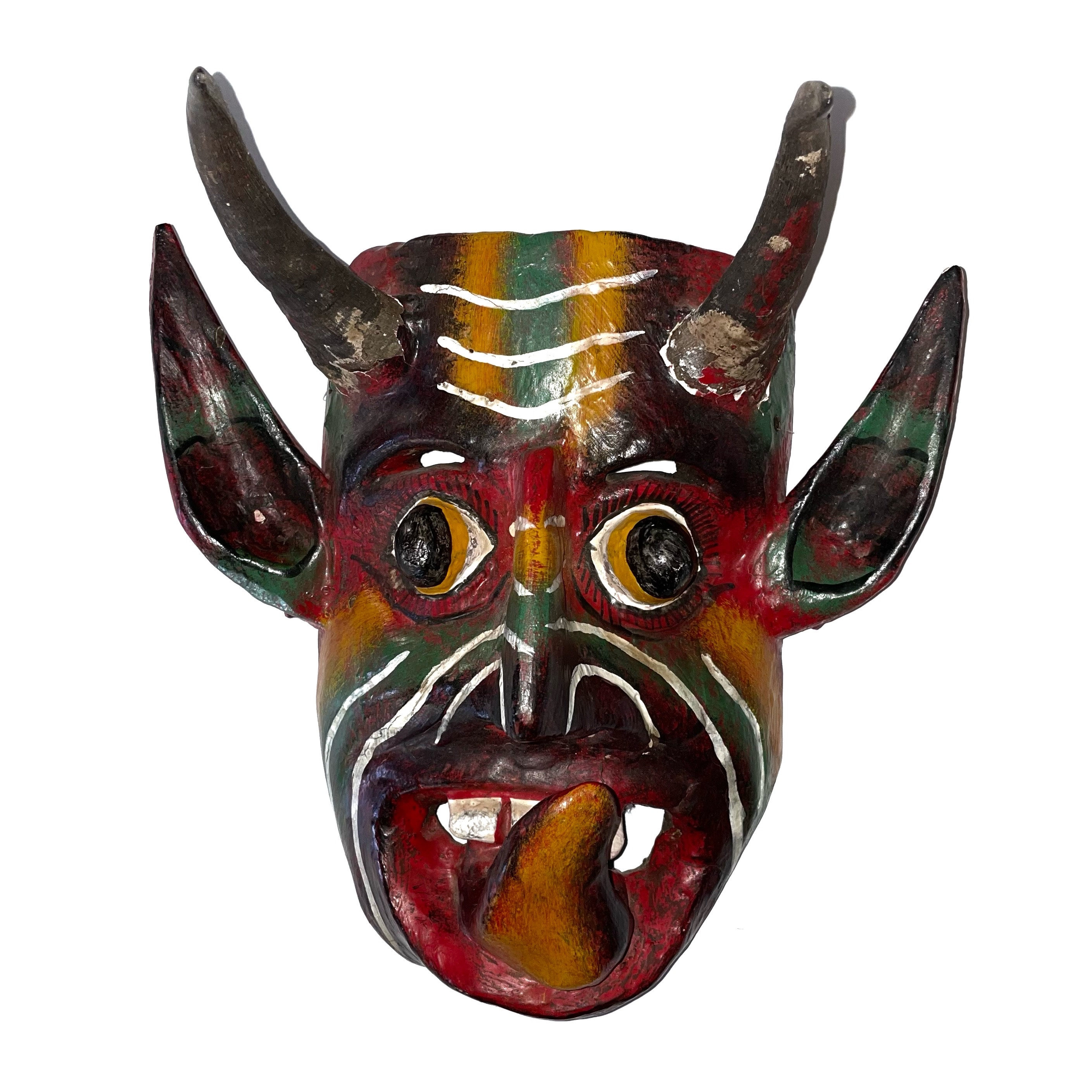 Mexican Devil Mask, Mexican Wood Mask, Ocumicho Folk Art, Mascara De ...