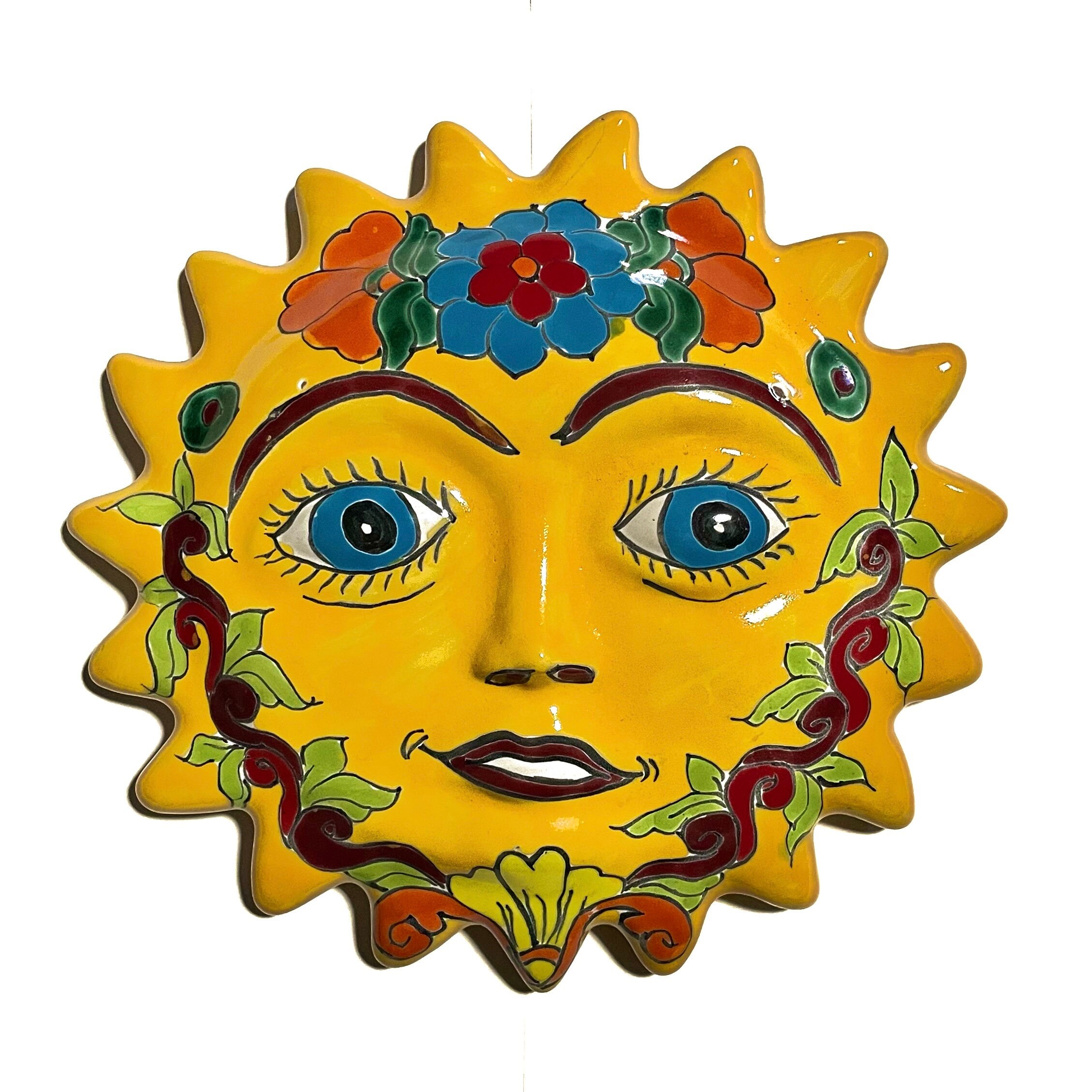 Talavera Sun Face, Vintage Mexican Sun Face, Ceramic Sun Face - Etsy
