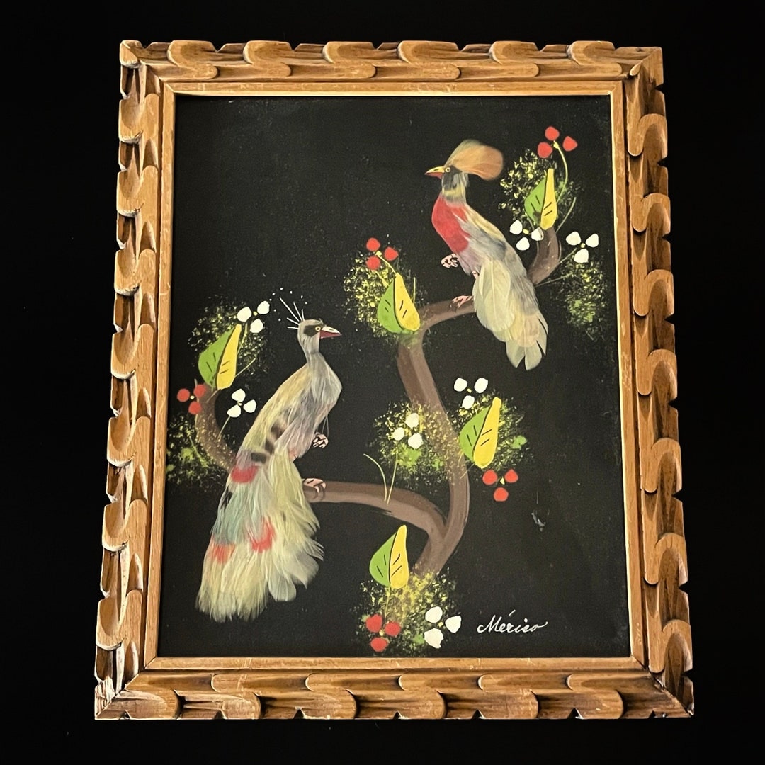 Mexican Feather-work, Mexican Feather Art Painting, Mexican Folk Art - Etsy