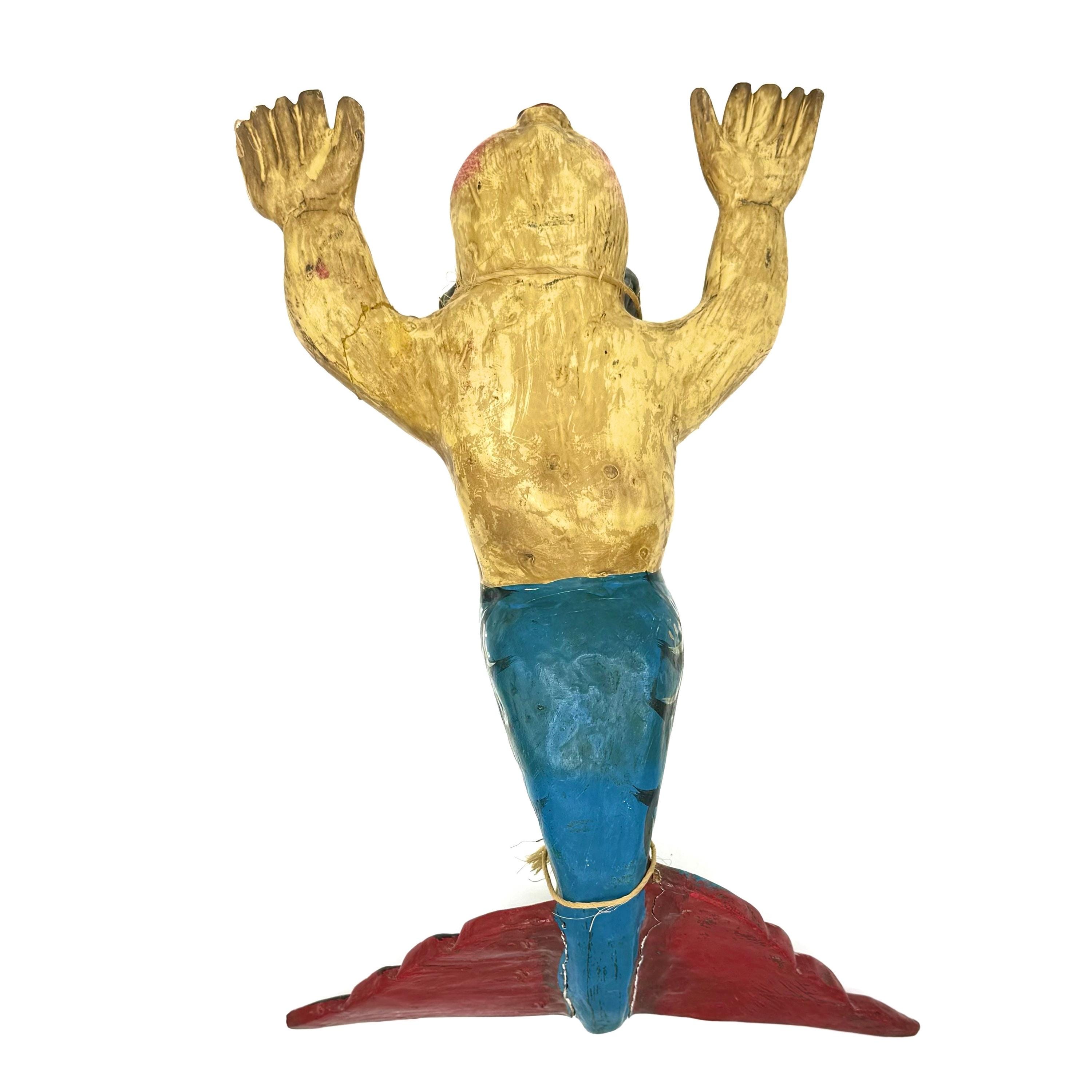 Vintage Mexican Merman, Mexican Mermaid, Mexican Wood Merman - Etsy