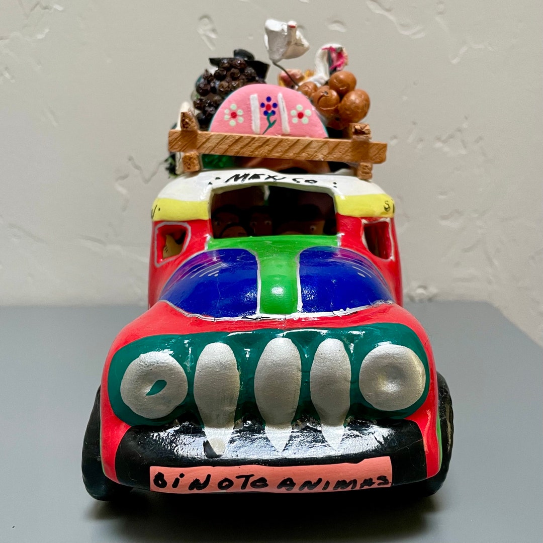 Handmade Terracotta Mexican Chiva Bus Figurine - Etsy