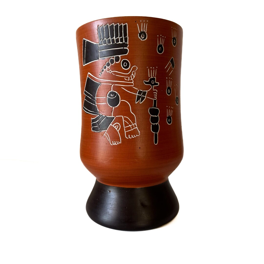 Vintage Mayan Pottery, Mayan Vase, Aztec Vase, Mexican Pottery ...