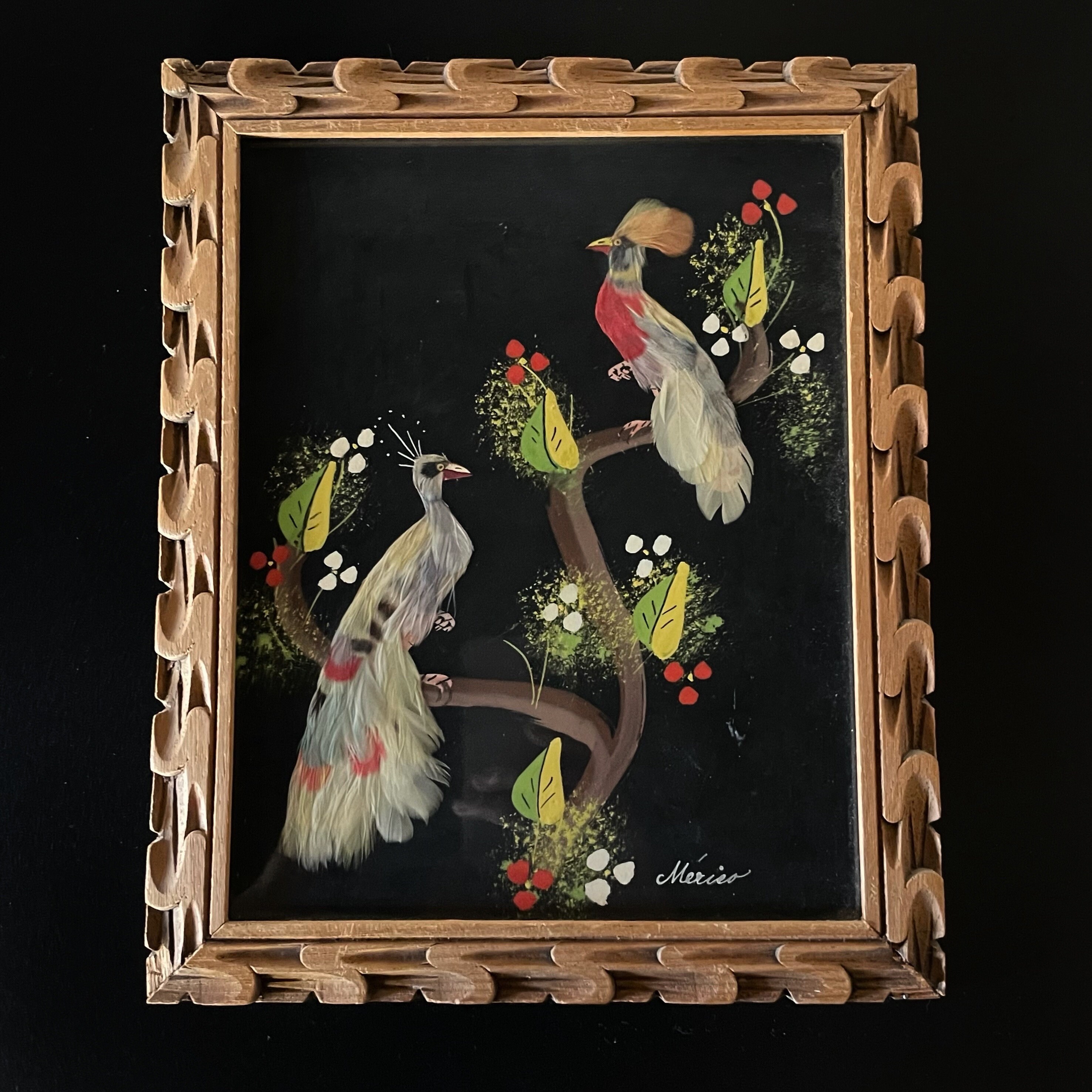 Mexican Feather-work, Mexican Feather Art Painting, Mexican Folk Art - Etsy