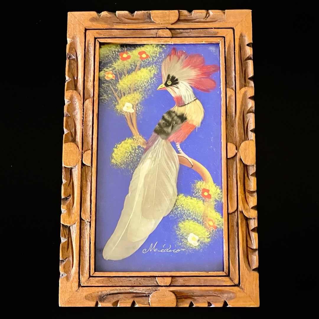 Mexican Feather-work, Mexican Feather Art Painting, Mexican Folk Art - Etsy