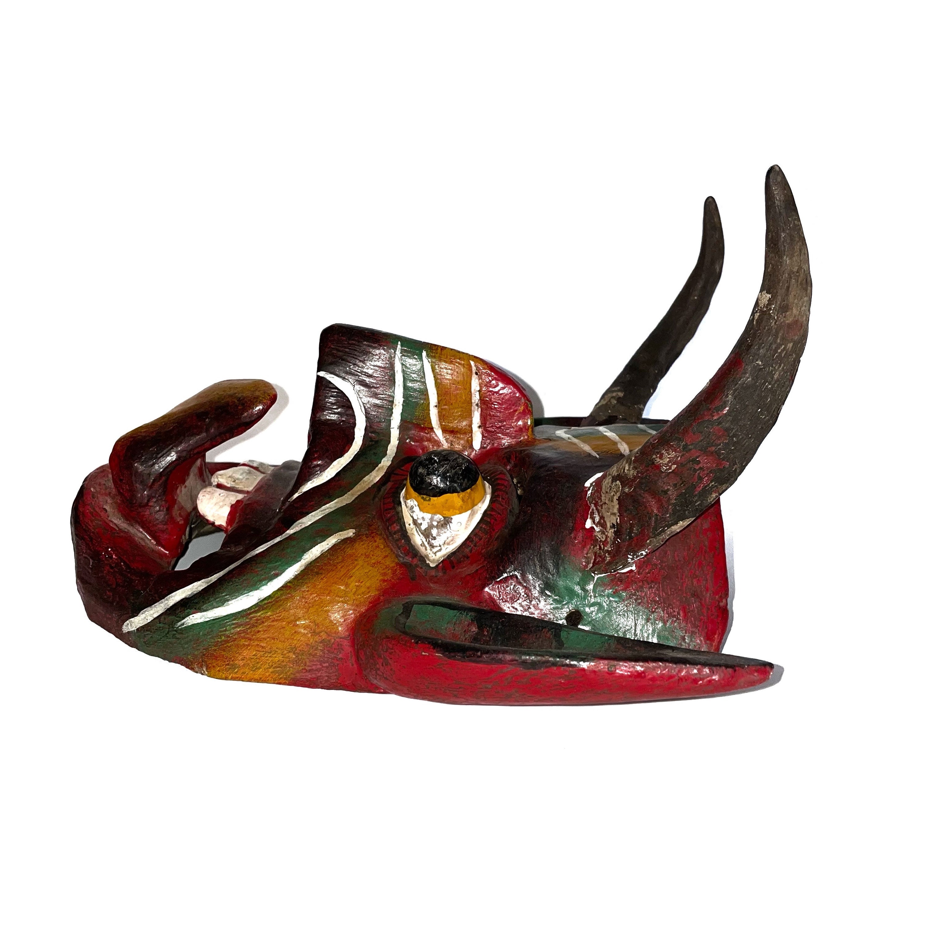 Mexican Devil Mask, Mexican Wood Mask, Ocumicho Folk Art, Mascara De ...