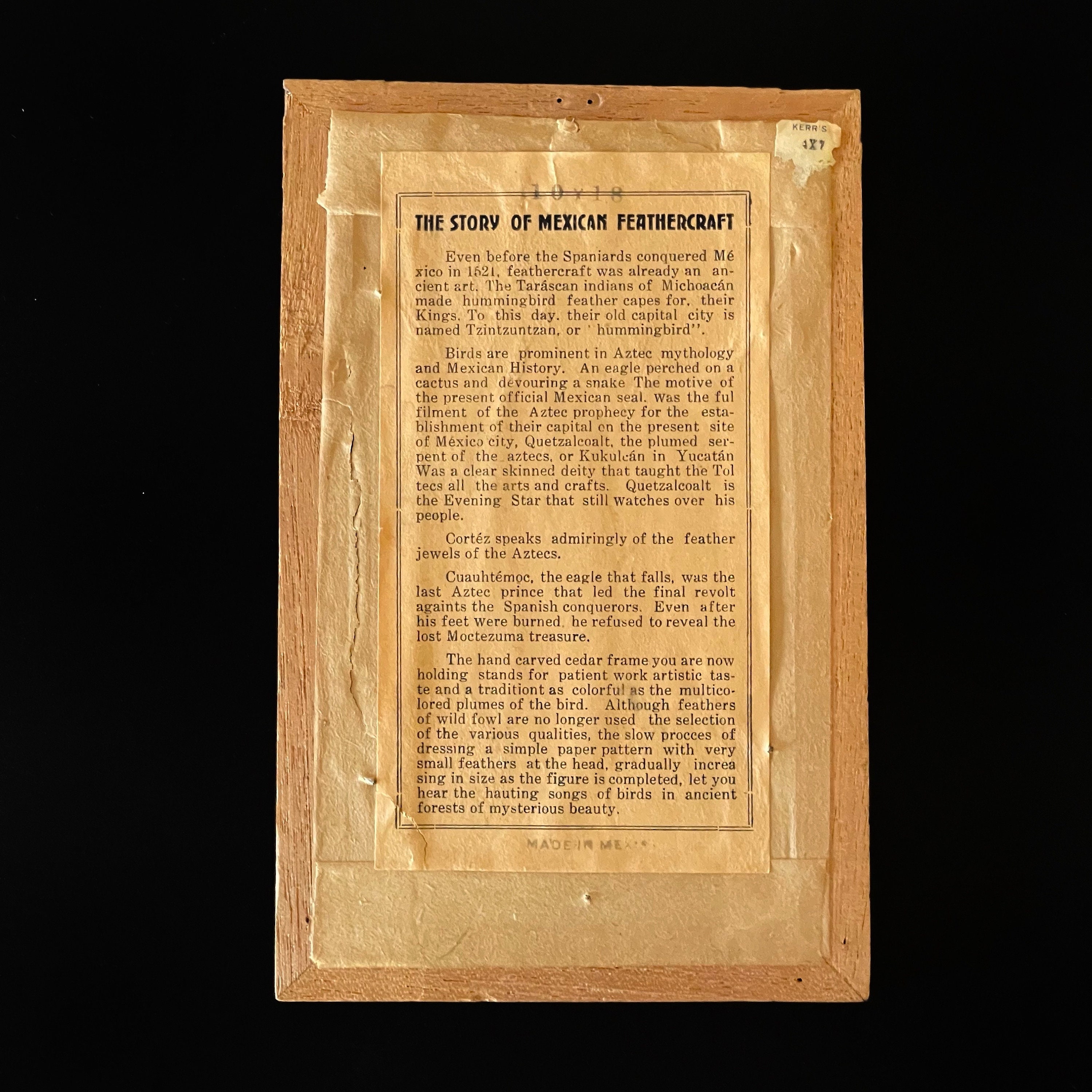 Mexican Feather-work, Mexican Feather Art Painting, Mexican Folk Art - Etsy