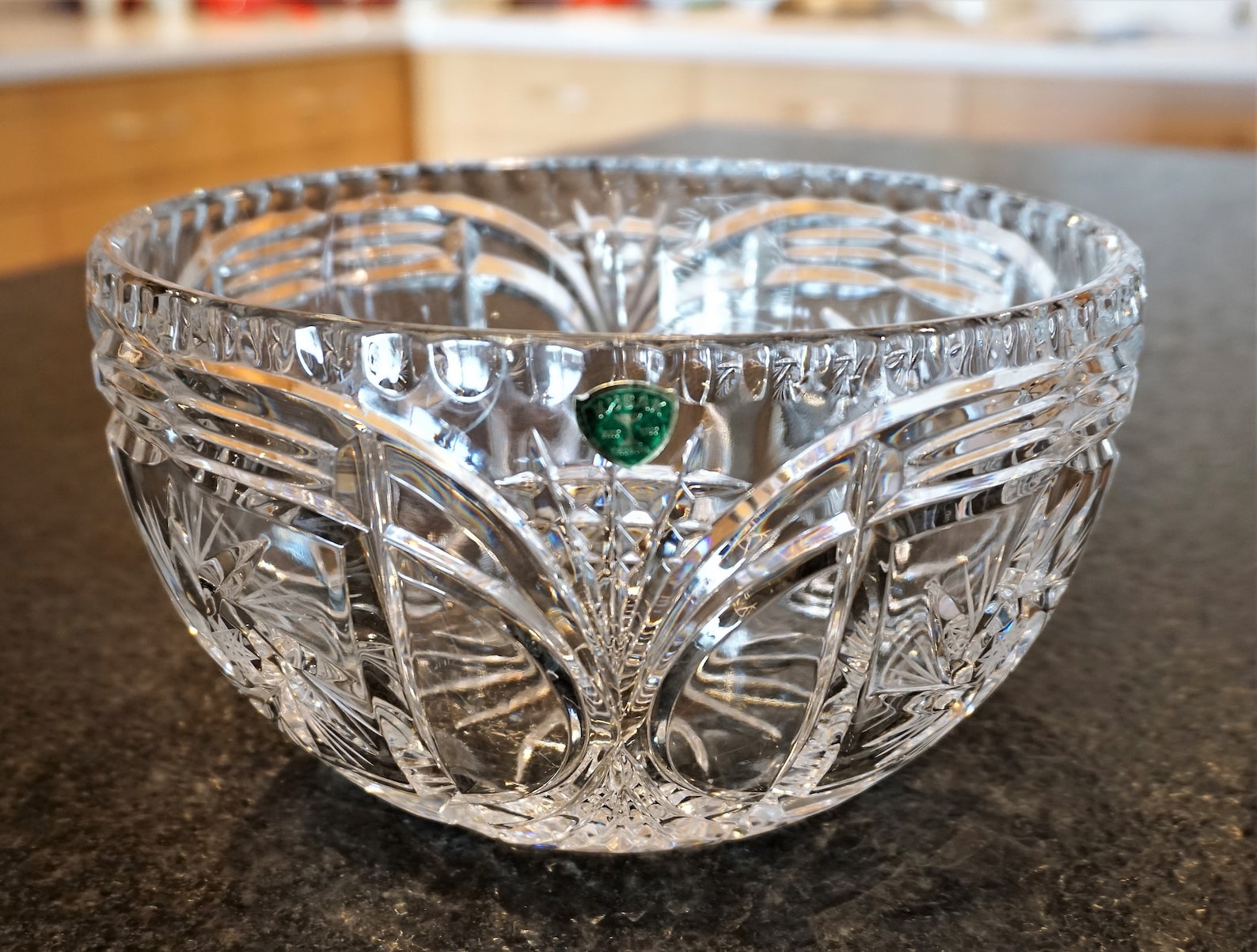 Kusak Large Bowl Art Cut Crystal Centerpiece Pinwheel Pattern - Etsy