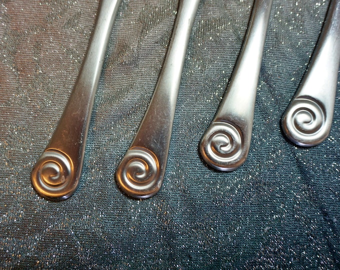 Vintage Robert Welch Ammonite Satin 18/10 Flatware Set/4 Dinner Fork ...