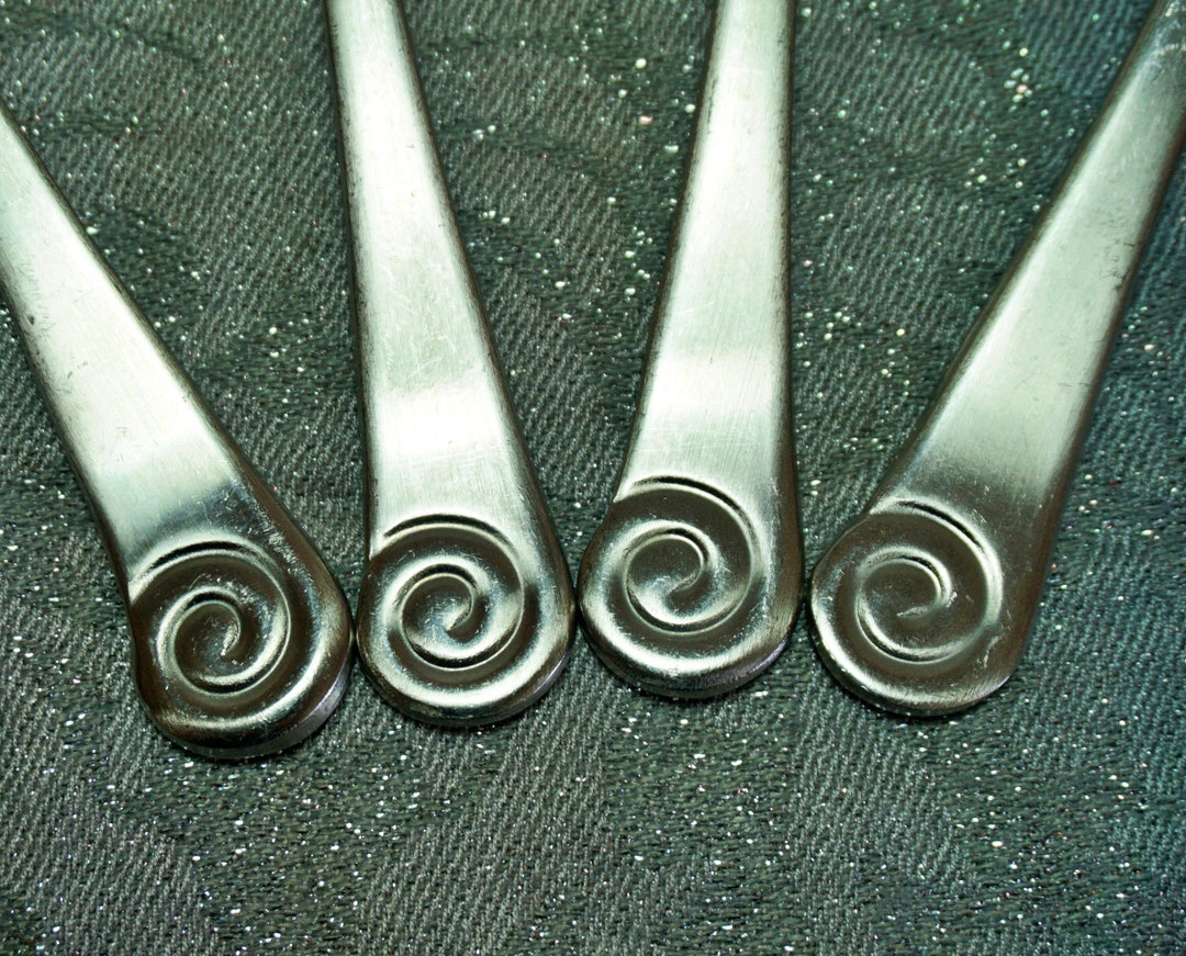 Vintage Robert Welch Ammonite Satin 18/10 Flatware Set/4 Soup Spoon or ...