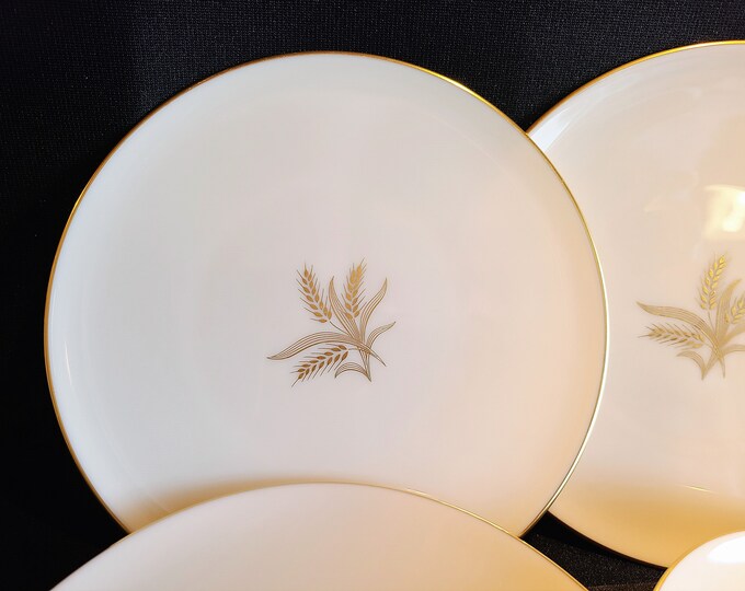 LIKE NEW Lenox Wheat 4 X Bread & Butter, 4 X Fruit Bowls or Gravy Boat W/ Underplate Pattern R ...