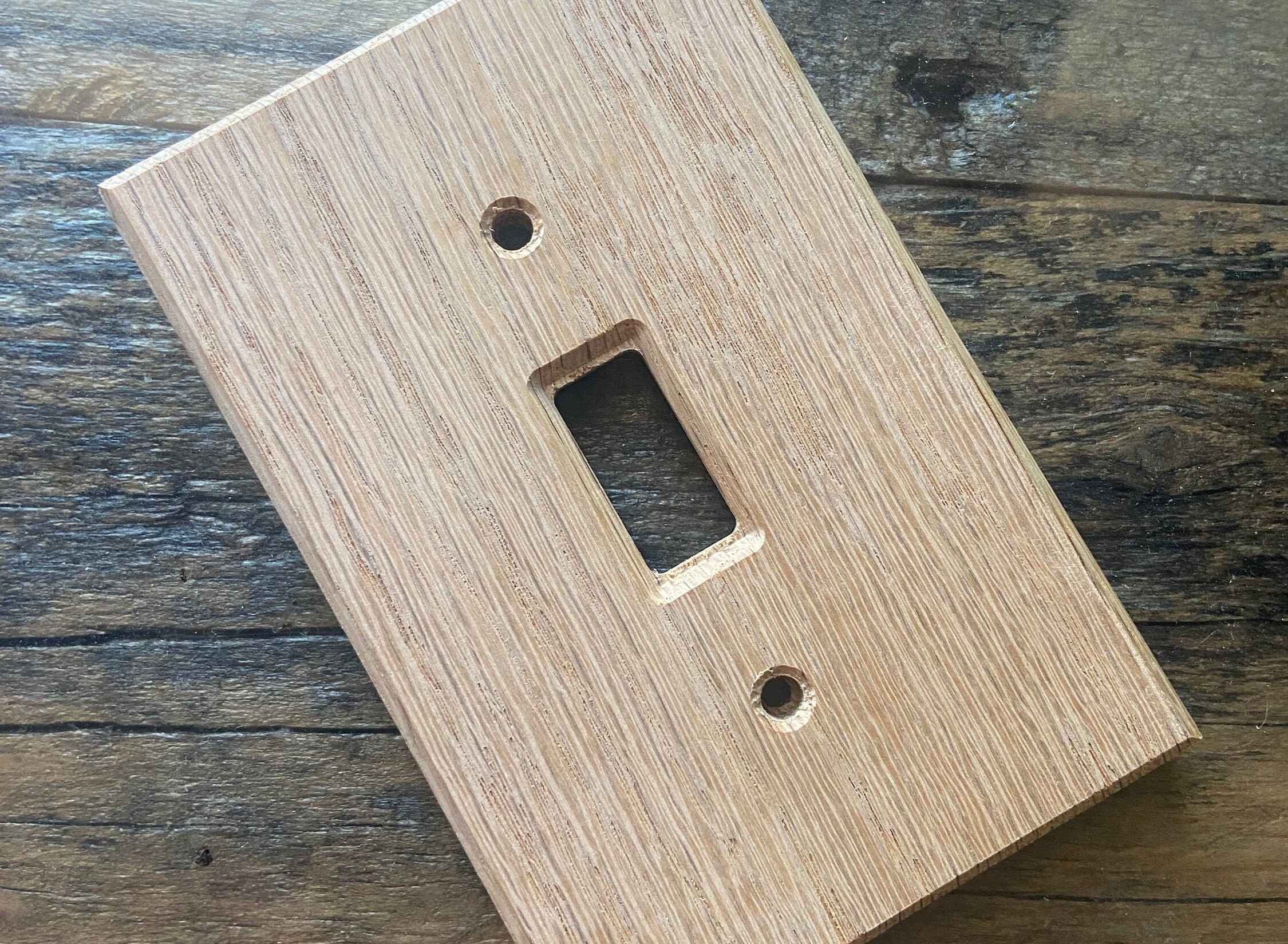Wood Switch Plate Cover Unfinished Oak Switch Plate Cover - Etsy