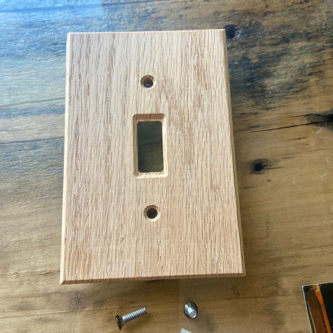 Wood Switch Plate Cover, Unfinished Oak Switch Plate Cover, Wood Light ...