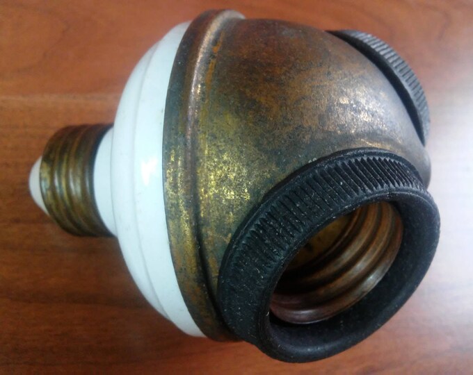 Vintage Porcelain 2 Bulb Light Socket Adapter - Etsy
