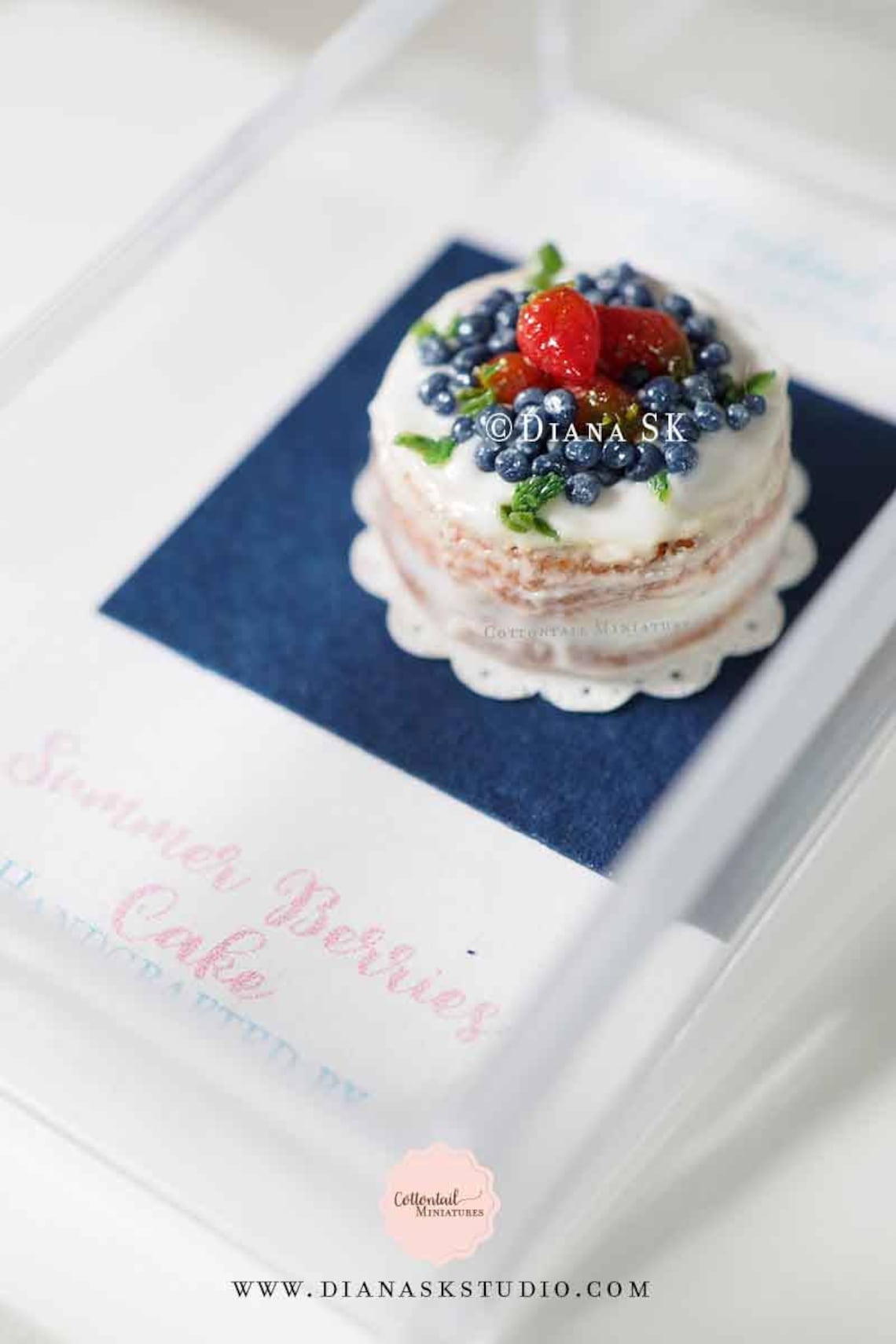 Dollhouse Summer Berries Cake Miniature Cake 1/12 Dollhouse | Etsy