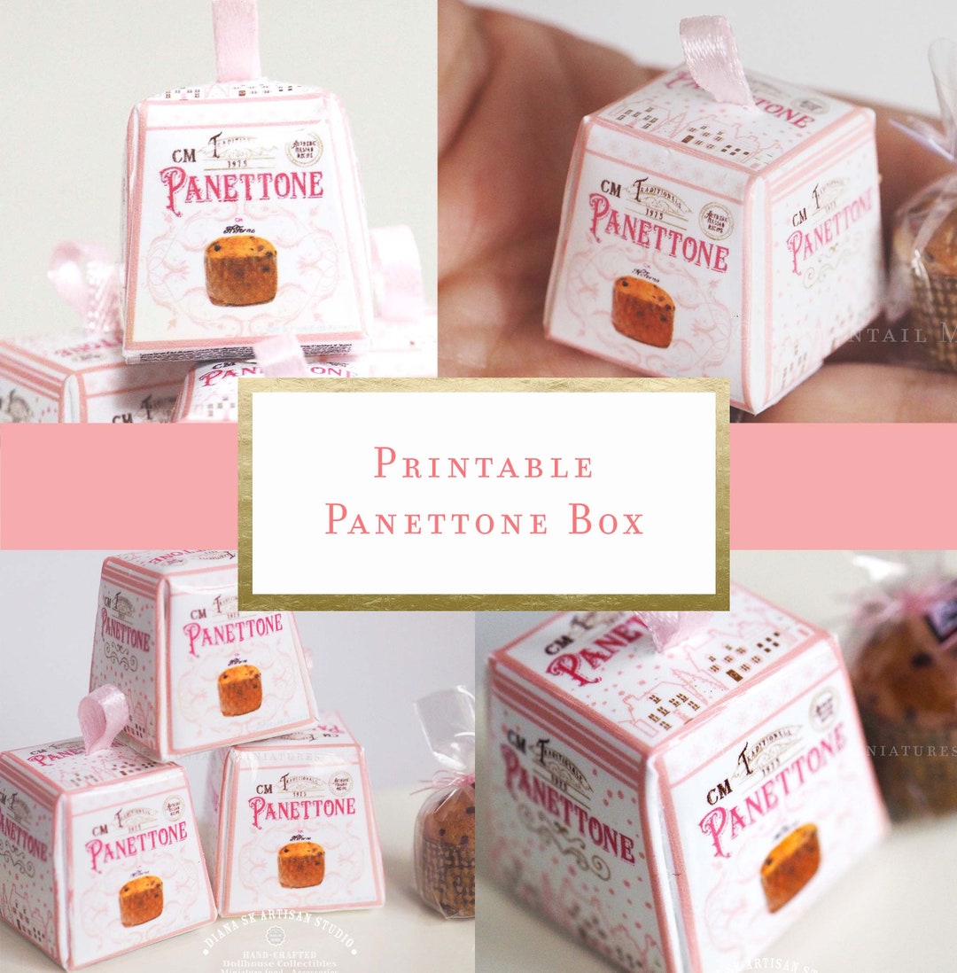 1:12 Printable Panettone Boxes Dollhouse Italian Christmas Bread A4 ...