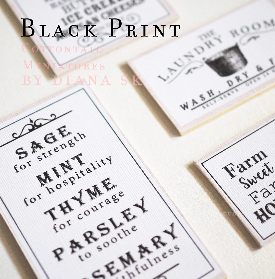 1:12 Scale Printable Farmhouse Posters/signs Rustic Country | Etsy