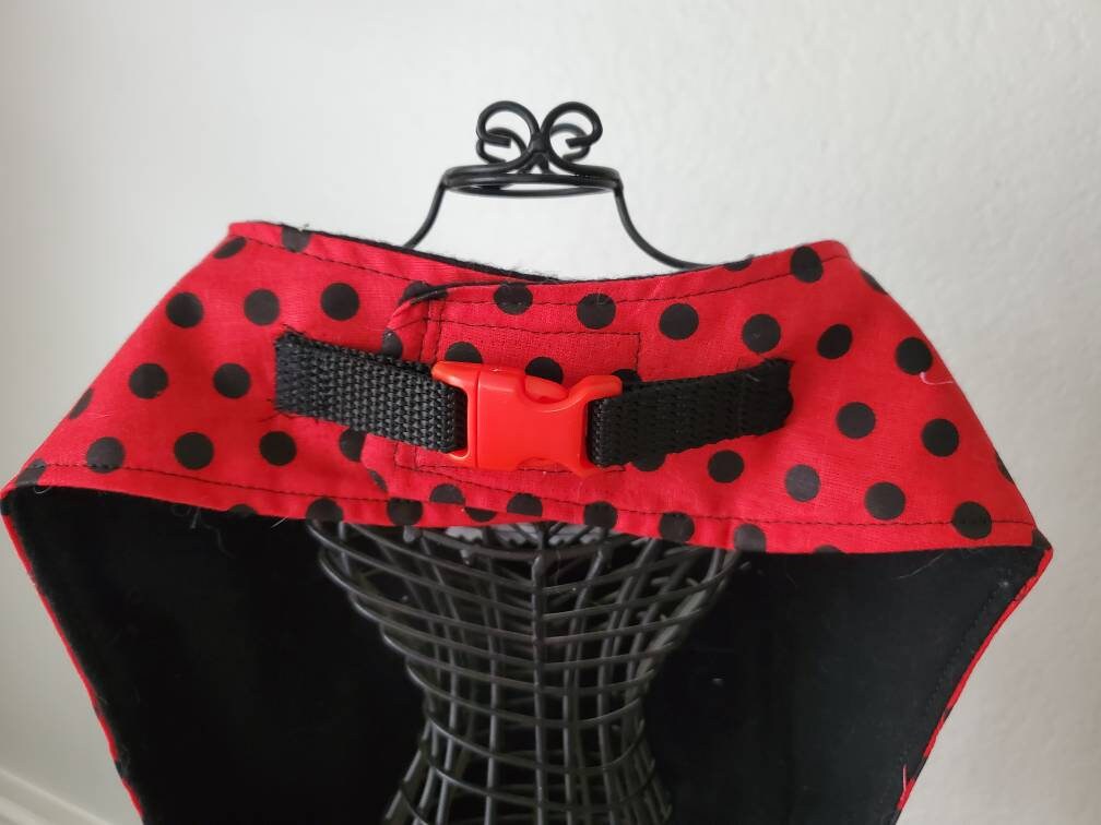 Dog/cat Vest Harness red & Black Polka Dot pet Fashion cute - Etsy