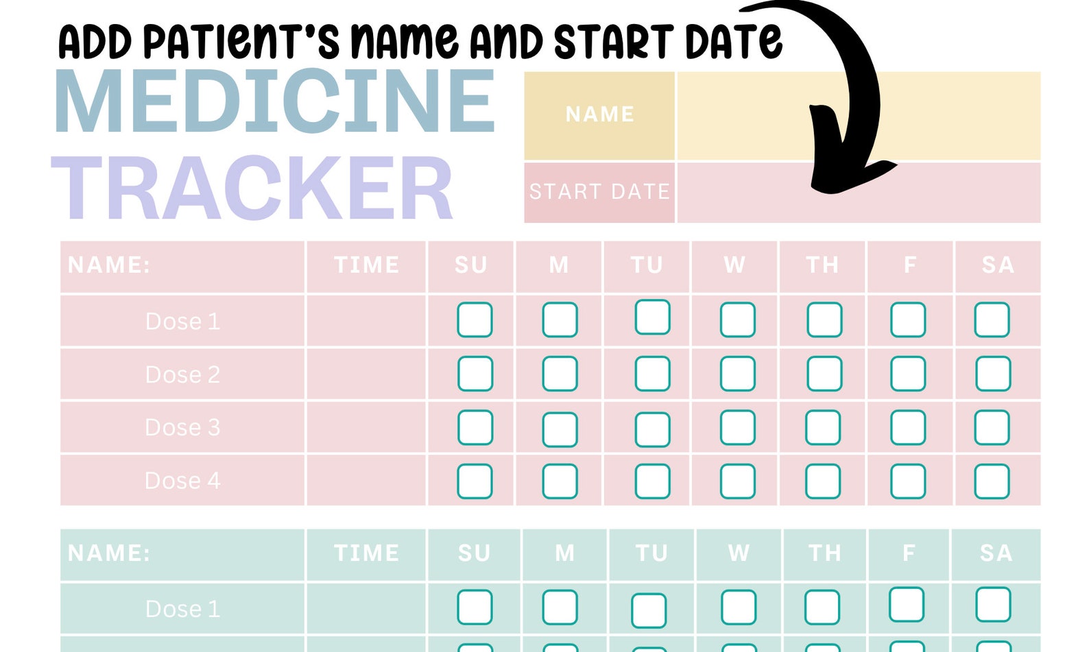 Pet Medication Tracker: Printable Medicine Log (PDF Checklist Template ...