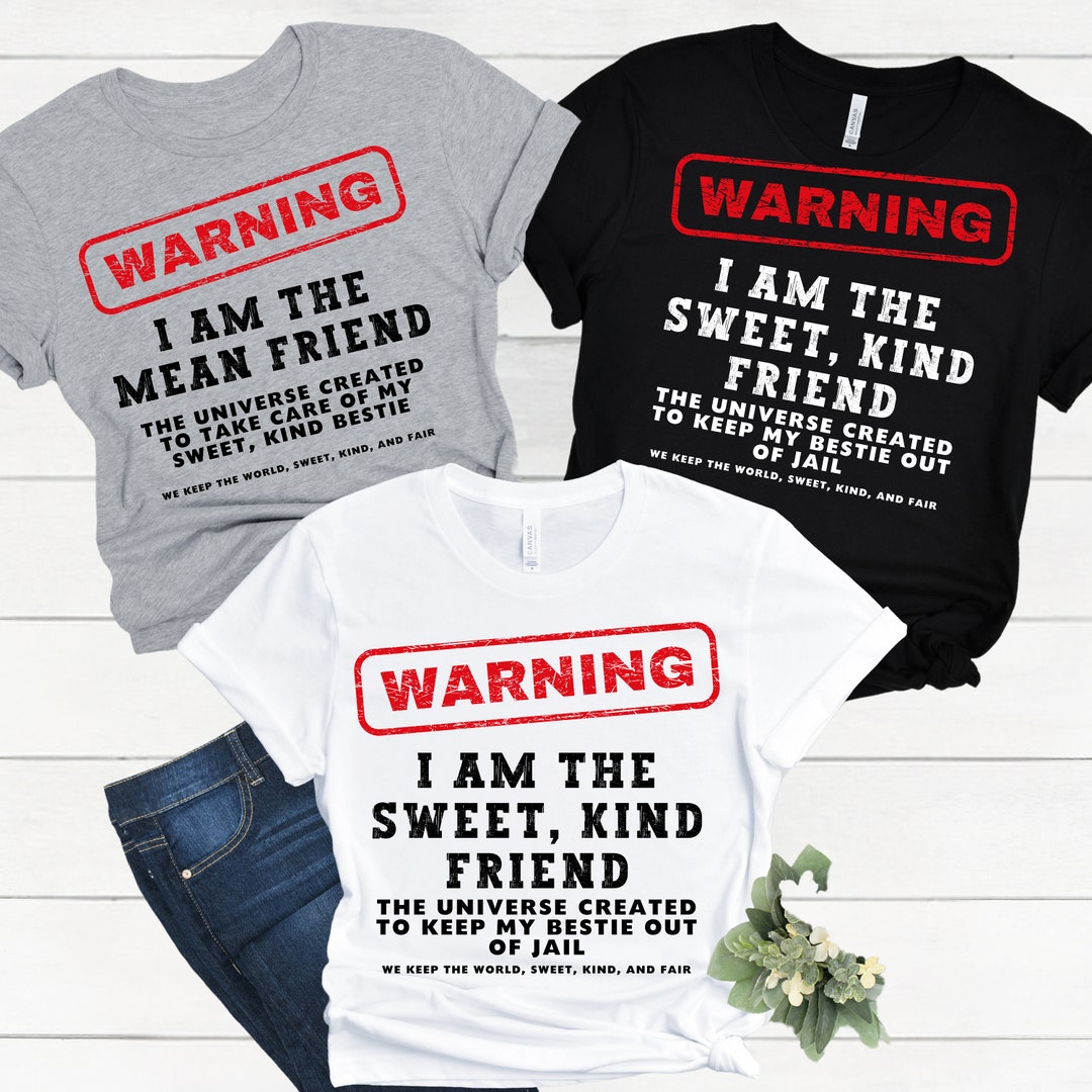Best Friend Shirts, I'm the Sweet, Kind Friend, I'm the Mean Friend ...