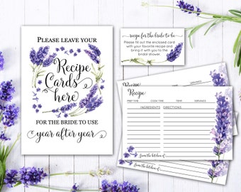 Purple Recipe Card | Etsy