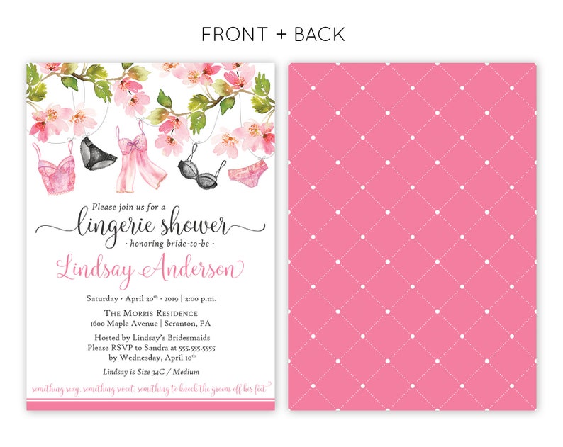 Lingerie Shower Invitation Printable Bridal Shower Etsy