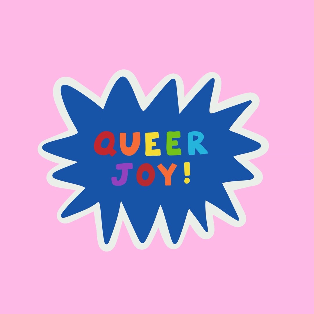 Queer Joy Sticker, Gay Lesbian Bisexual, Colorful Rainbow, Decorative ...